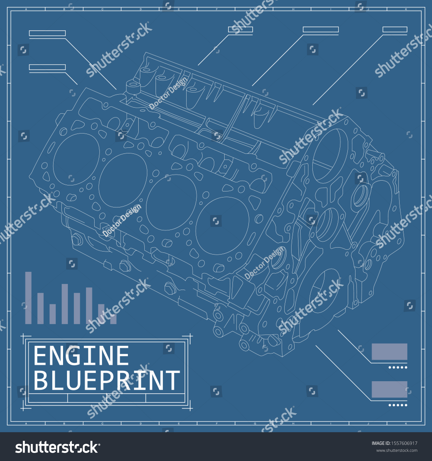 High Quality Car Engine Blueprint Vector: เวกเตอร์สต็อก (ปลอดค่า ...
