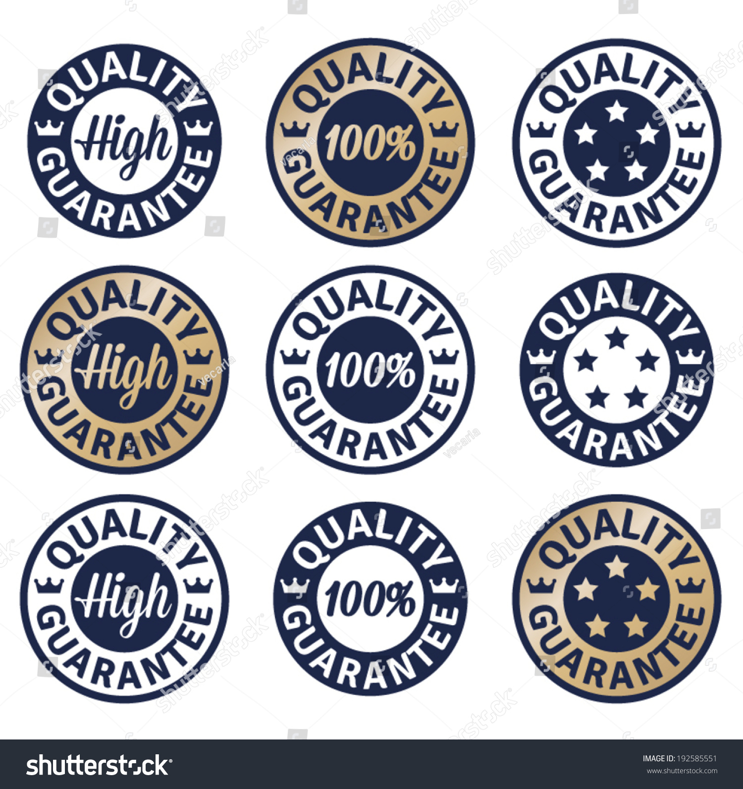 High Quality Guarantee Set Label Stock Vector (Royalty Free) 192585551 ...