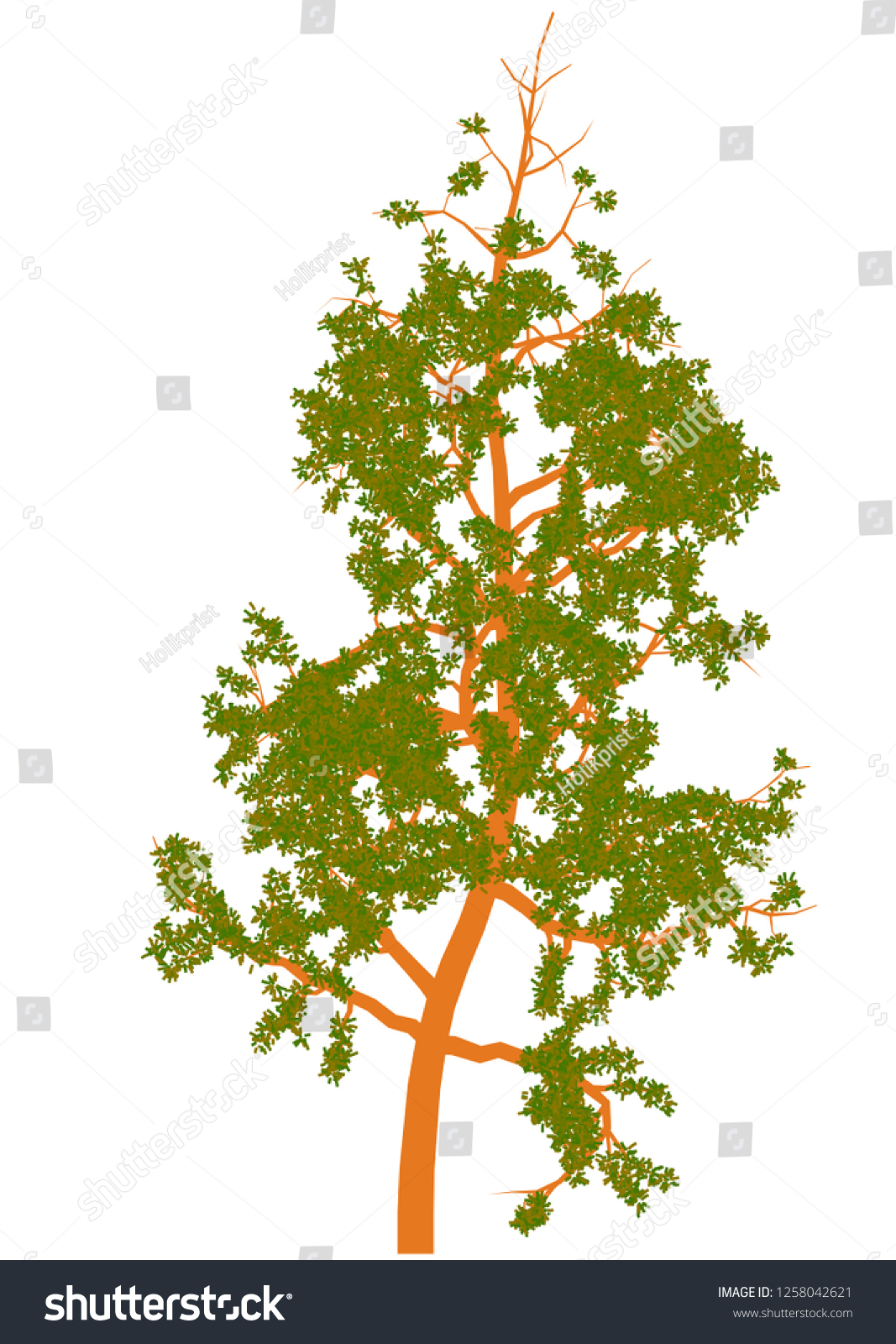 High Quality Vector Tree Leaves Stock Vector (Royalty Free) 1258042621