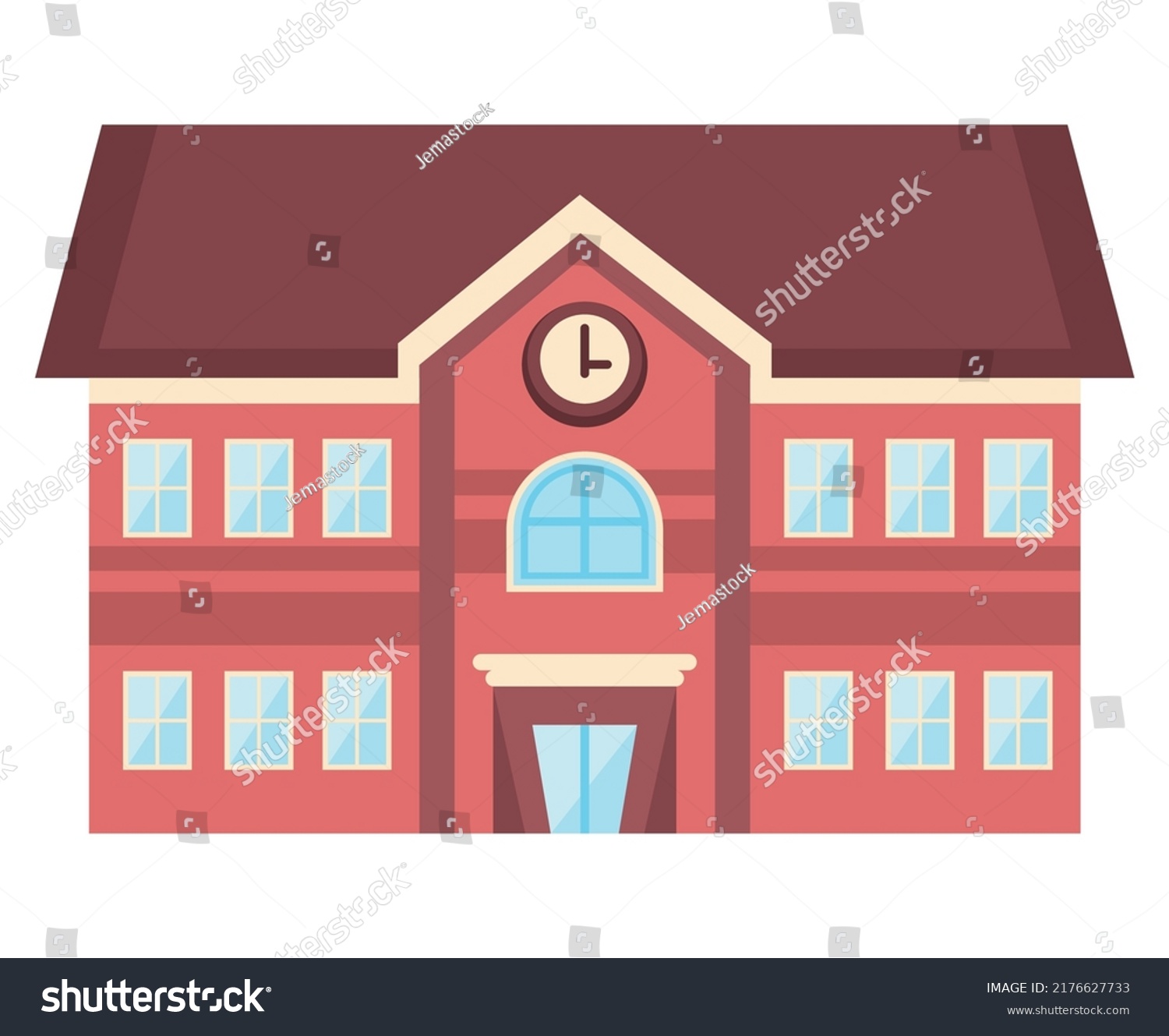 High School Building Front Icon Stock Vector (Royalty Free) 2176627733 ...