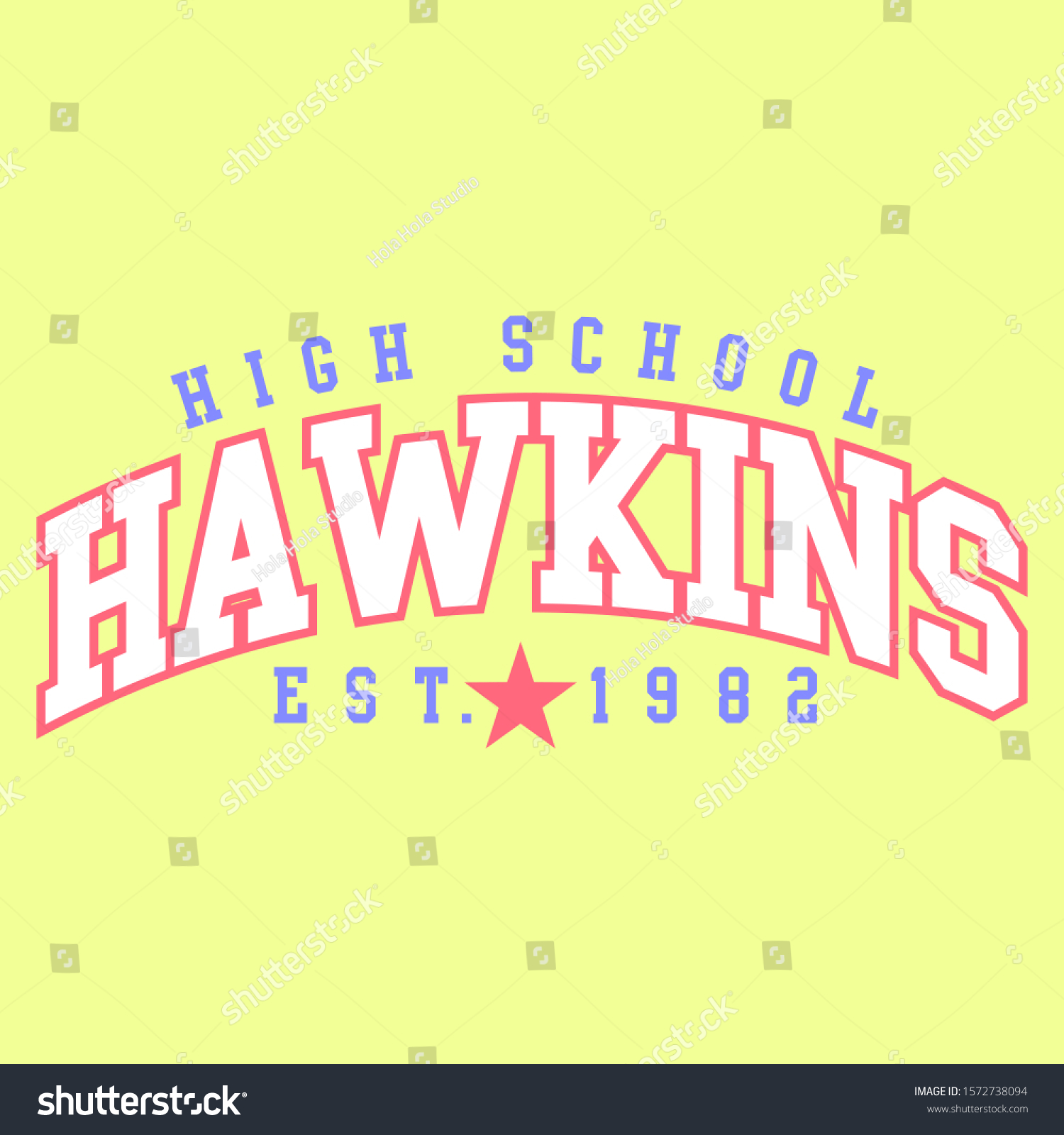 High School Logo Slogan Print Vector Stock Vector (Royalty Free ...