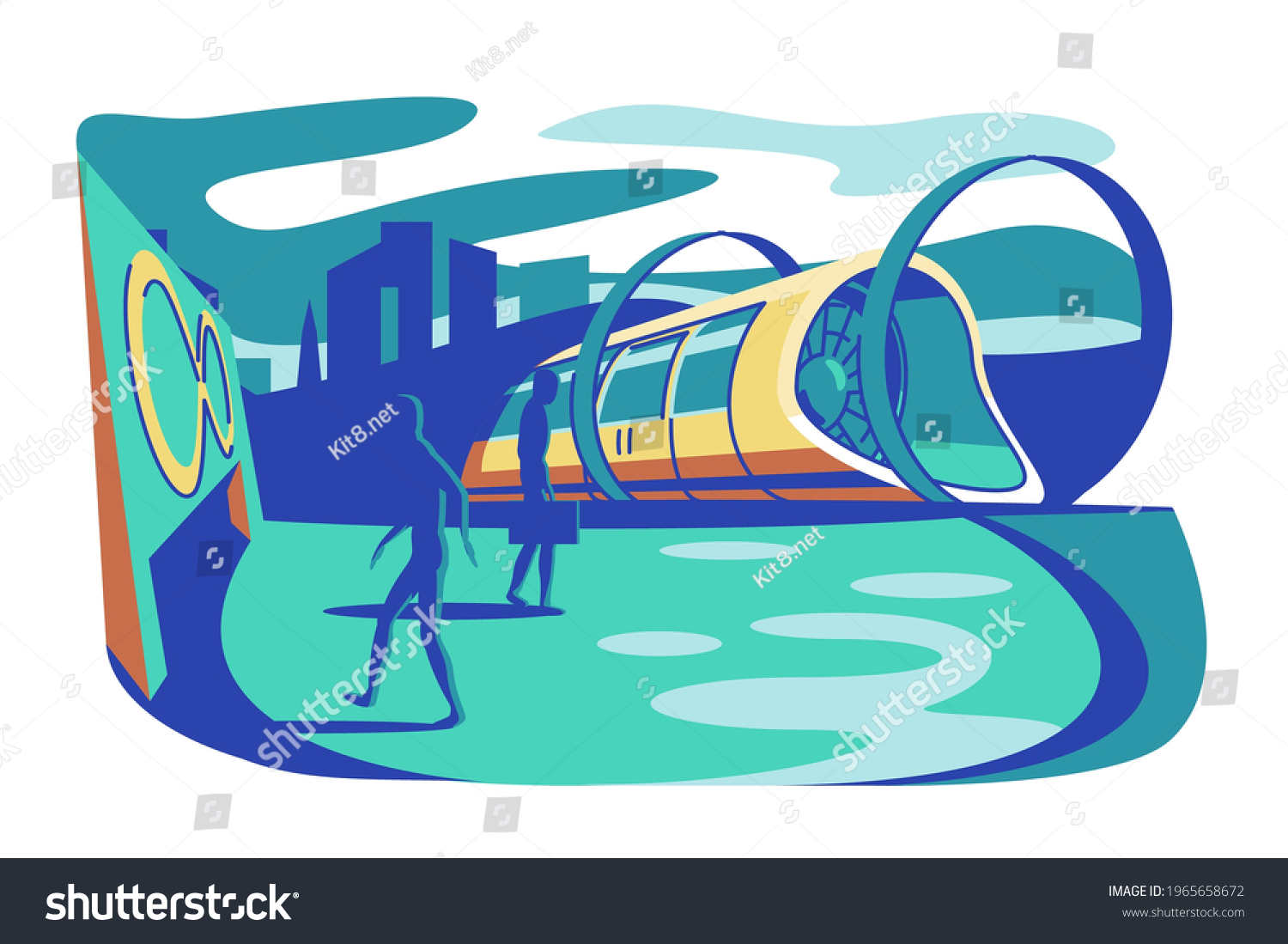 High Speed Futuristic Train Vector Illustration: vector de stock (libre ...