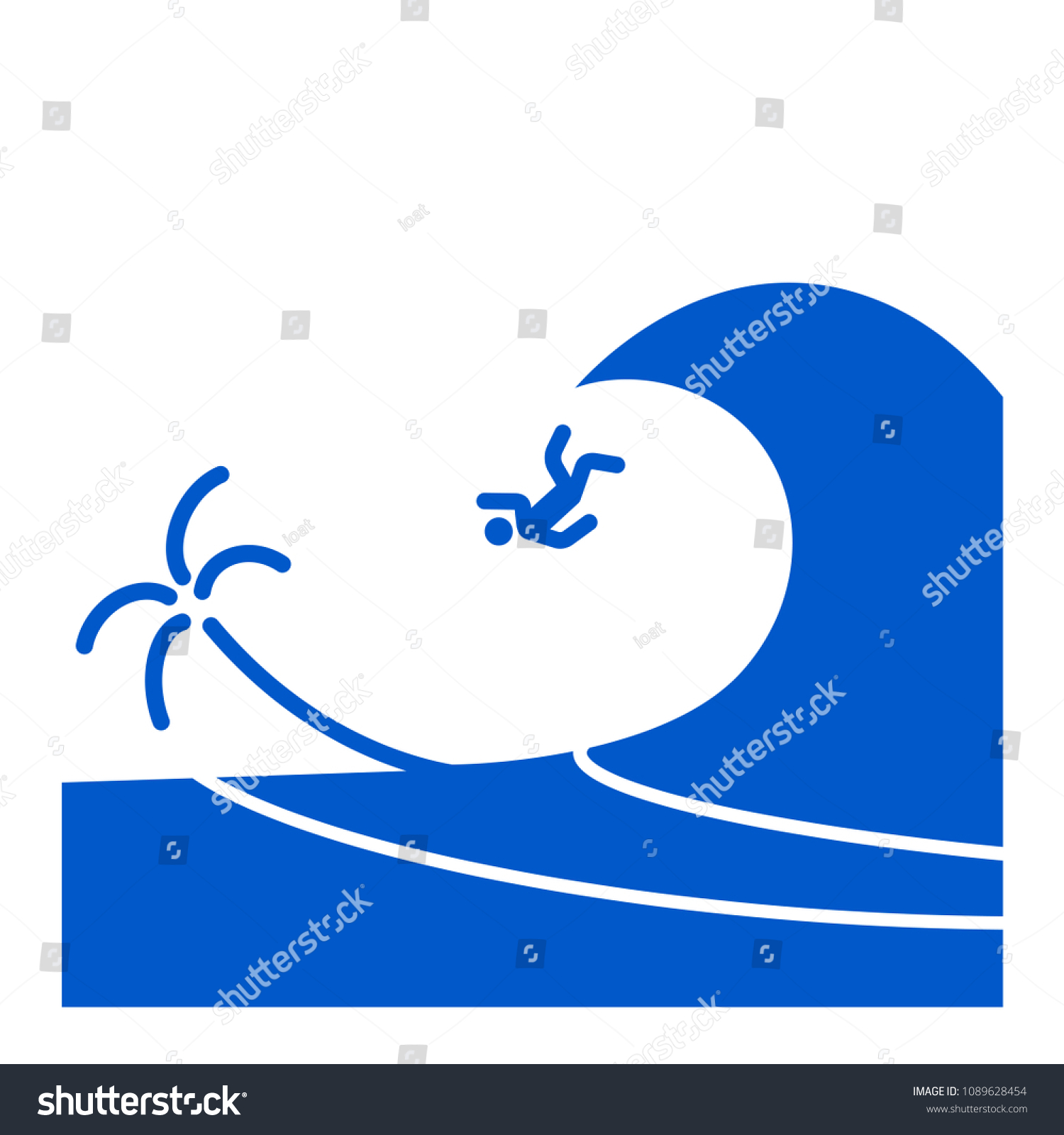 High Surf Danger Caution Sign Stock Vector (Royalty Free) 1089628454