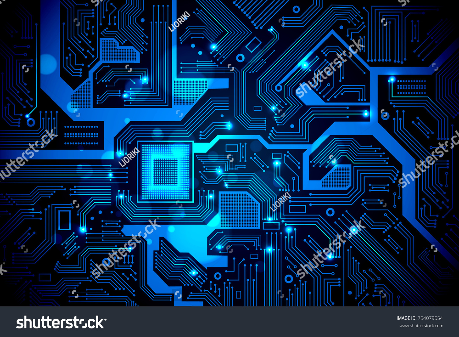 High Tech Electronic Circuit Board Vector Stock Vector (Royalty Free ...
