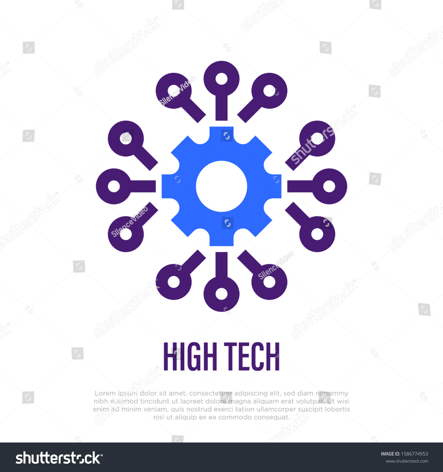 High Tech Logo Thin Line Icon Stock Vector (Royalty Free) 1586774953 ...