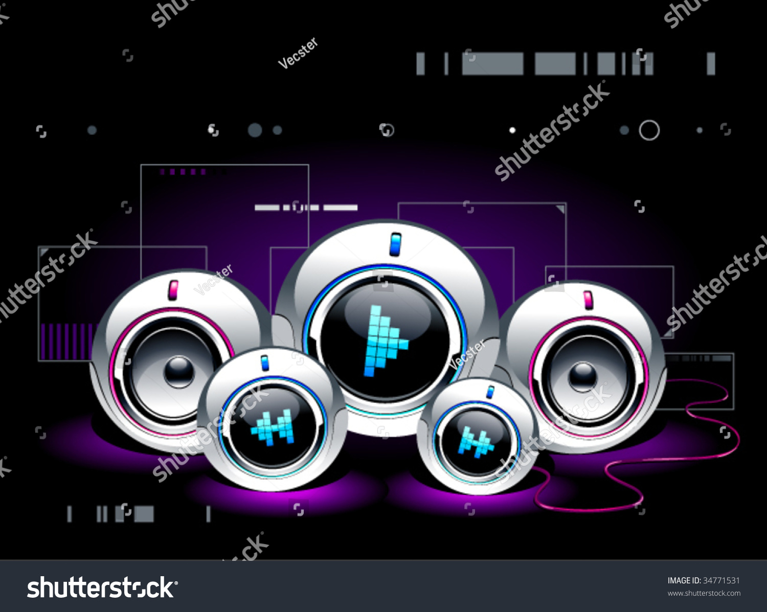 High Tech Sound System On Modern Stock Vector (Royalty Free) 34771531