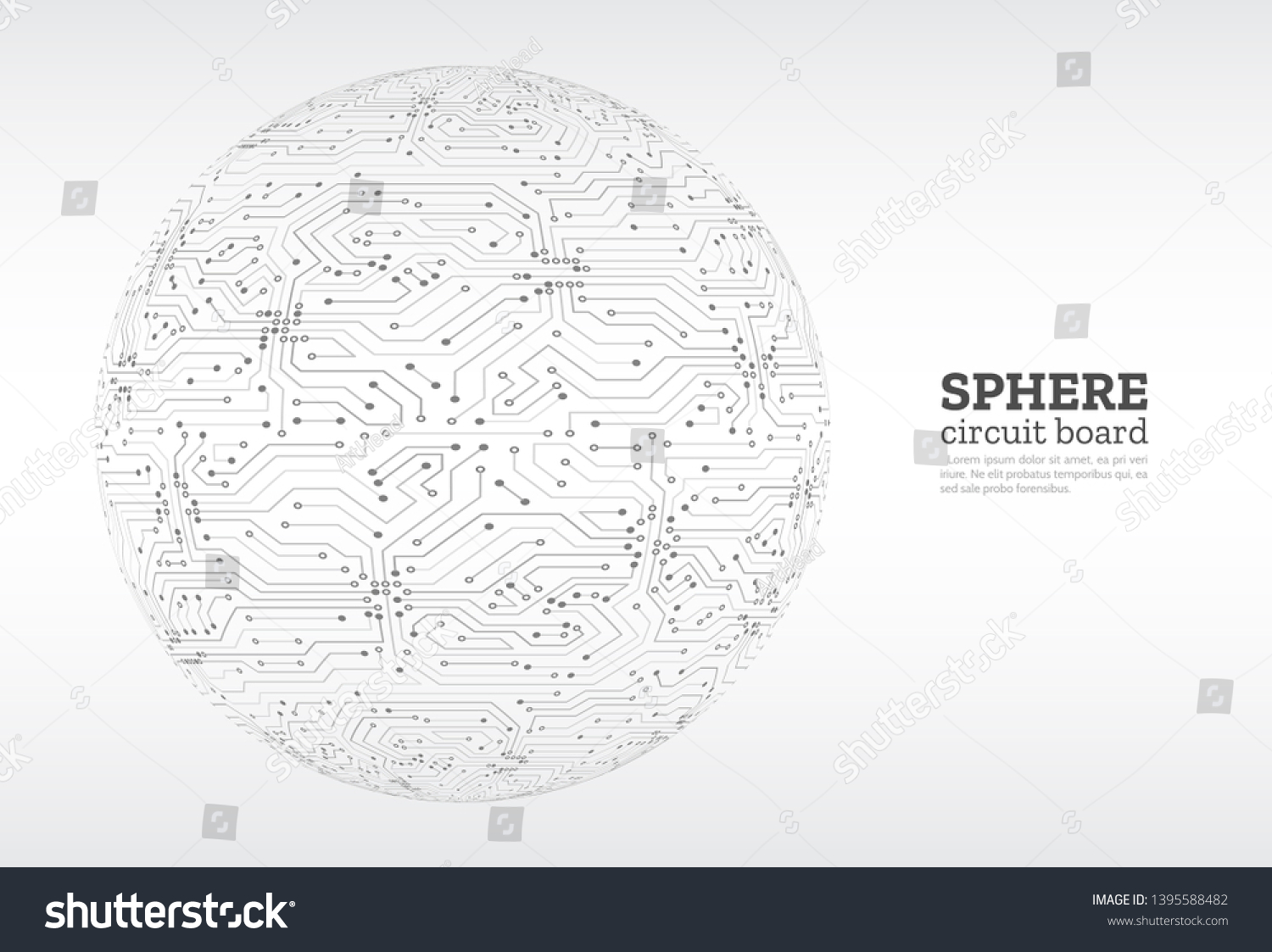 Hightech Technology Background Texture Sphere Circuit: vector de stock ...