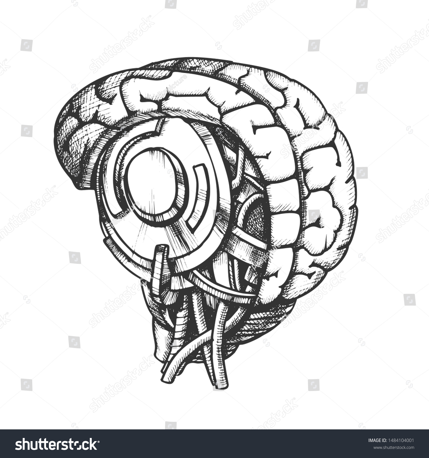 High Technology Robotic Brain Vector Artificial: vector de stock (libre ...