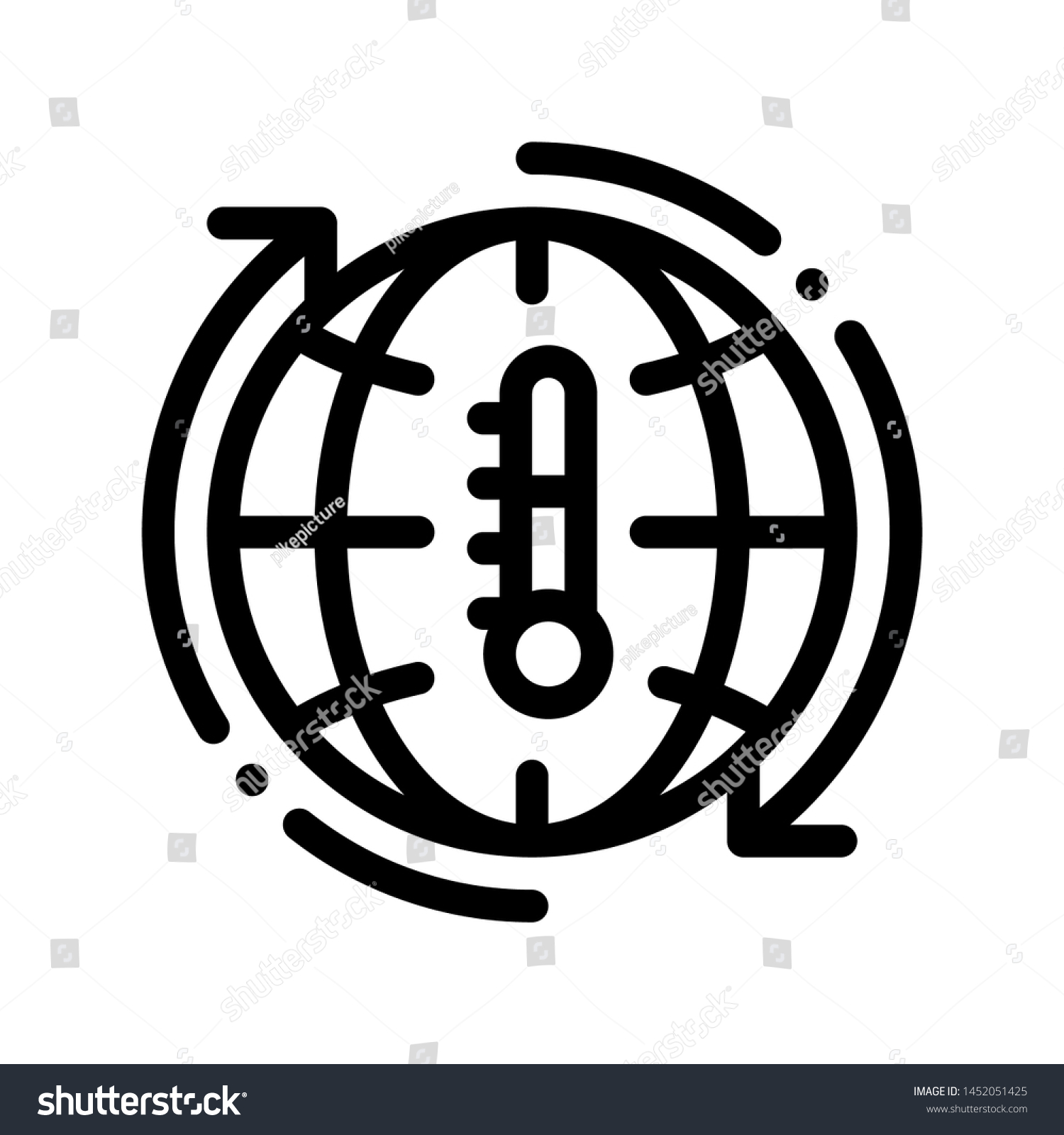 High Temperature Problem Vector Thin Line Stock Vector (Royalty Free ...