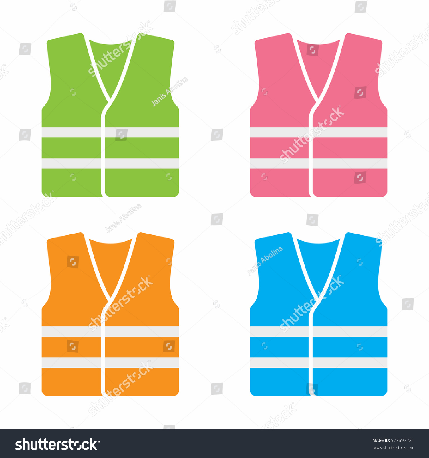 High Visibility Vest Icon Set Stock Vector 577697221 - Shutterstock