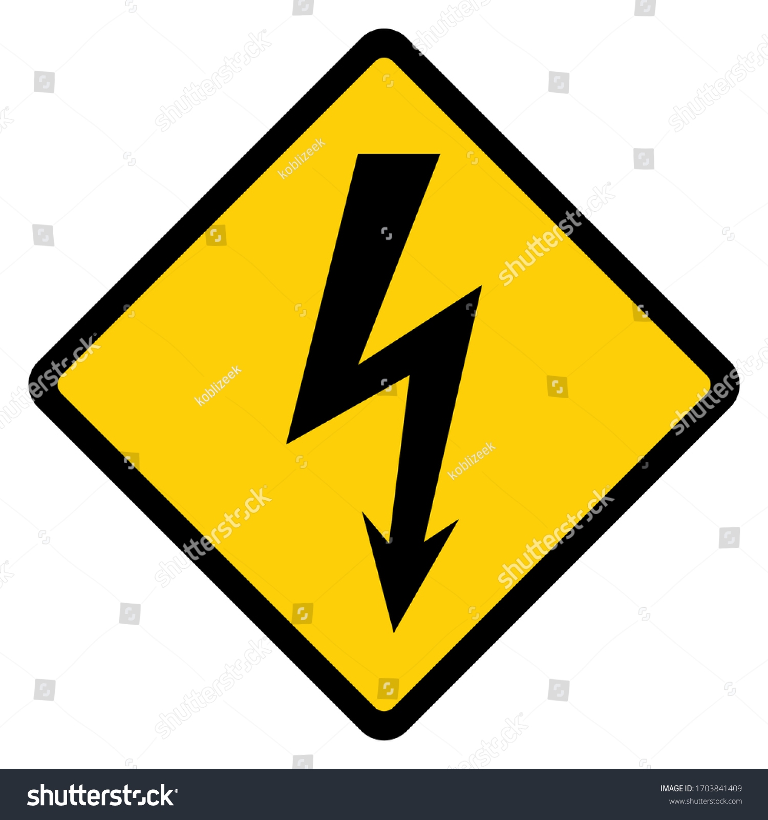 Icono de alto voltaje, símbolo vector: vector de stock (libre de ...