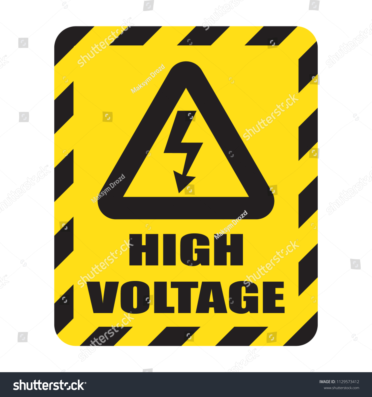 High Voltage Sign Stock Vector (Royalty Free) 1129573412 | Shutterstock
