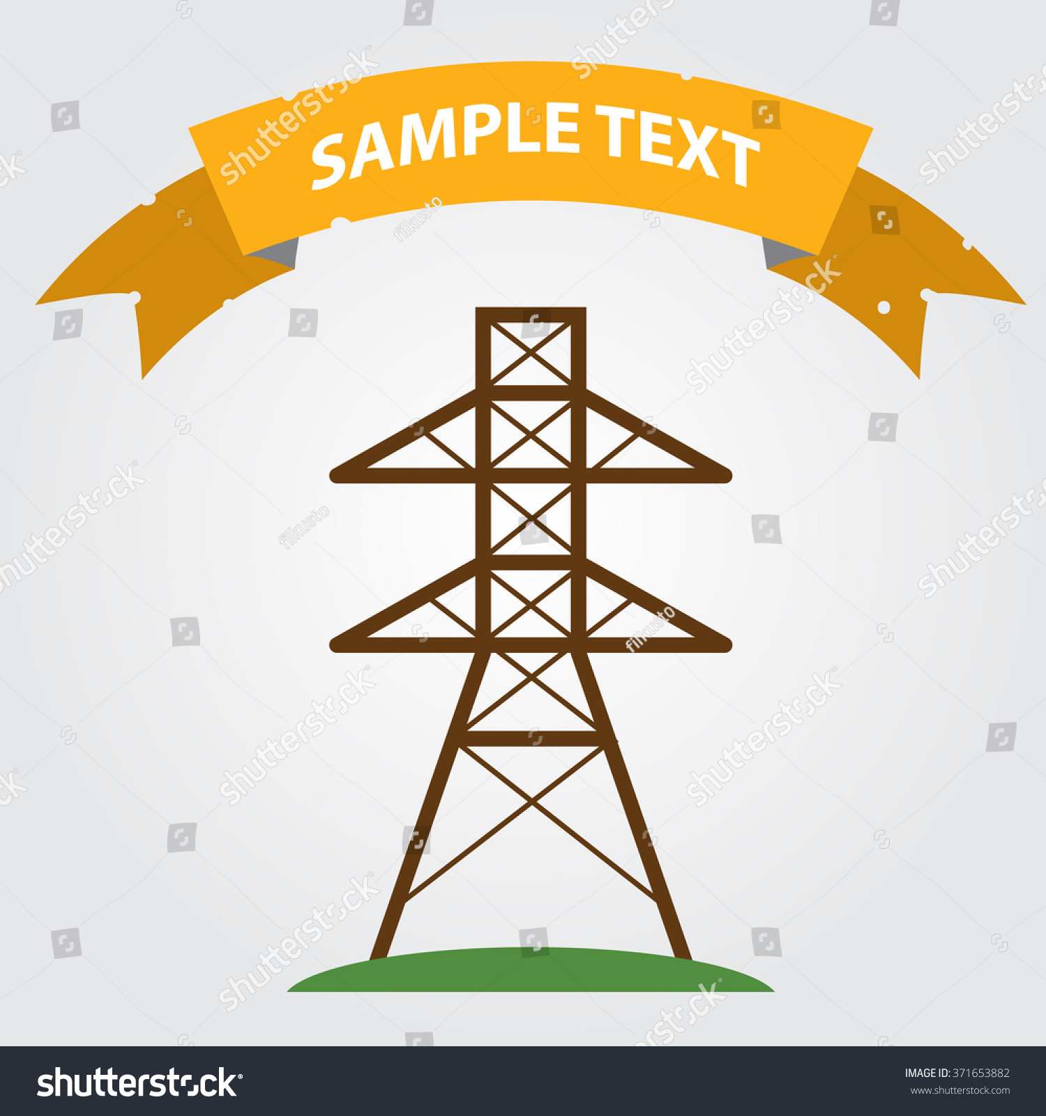 High Voltage Tower Icon Stock Vector (Royalty Free) 371653882