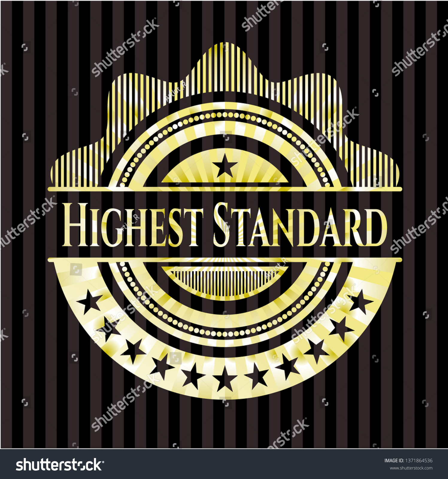 Highest Standard Shiny Badge Stock Vector (Royalty Free) 1371864536 ...