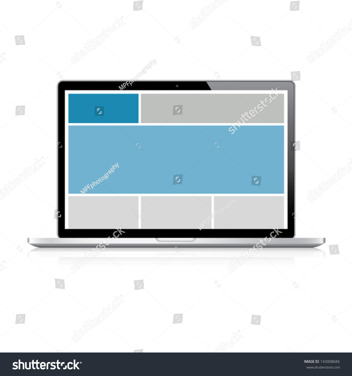 Highly Detailed Responsive Laptop With Responsive Grid Layout. Vector ...