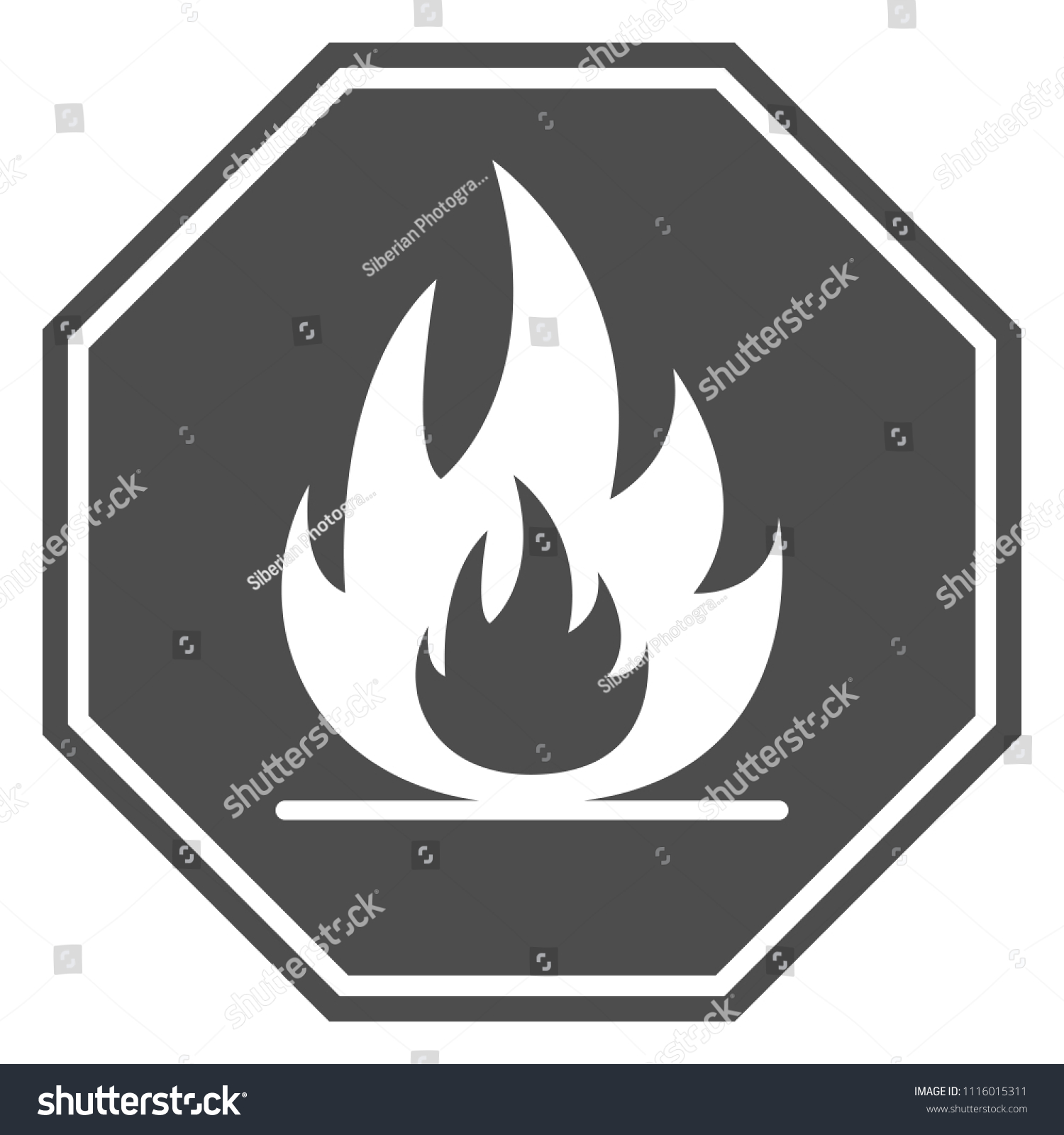 Highly Flammable Sign Octagon Vector Stock Vector (Royalty Free) 1116015311