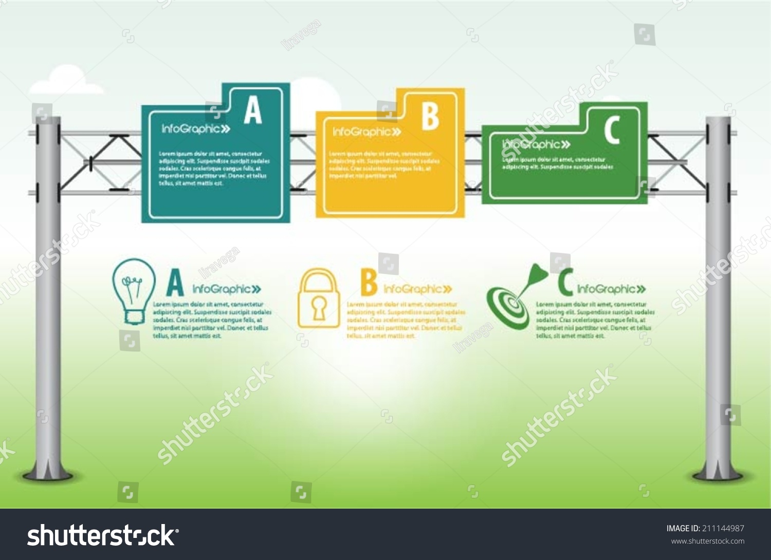 Highway Sign Infographic Elements Stock Vector (Royalty Free) 211144987 ...