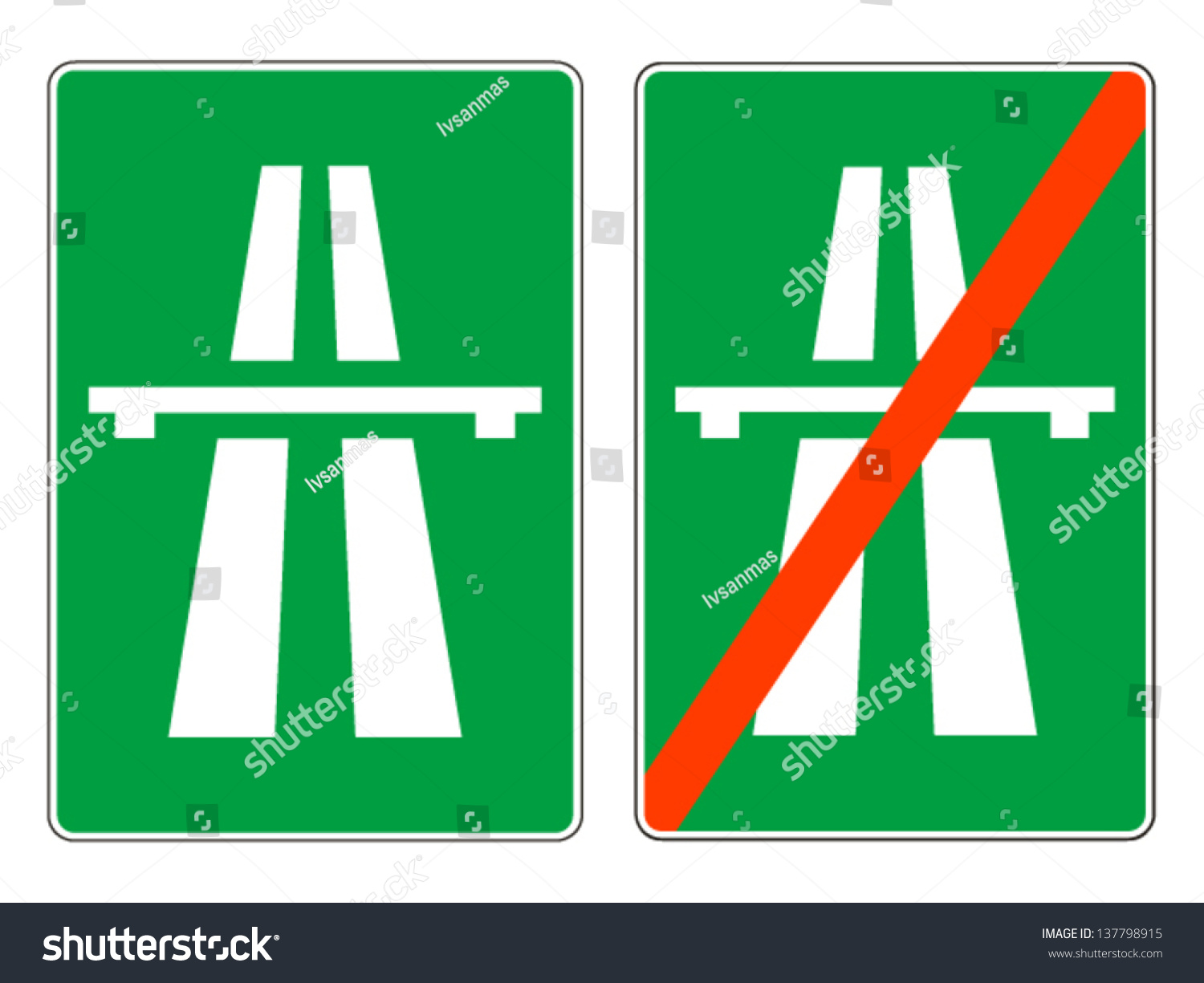 Highway Signs Vector Stock Vector (Royalty Free) 137798915 | Shutterstock
