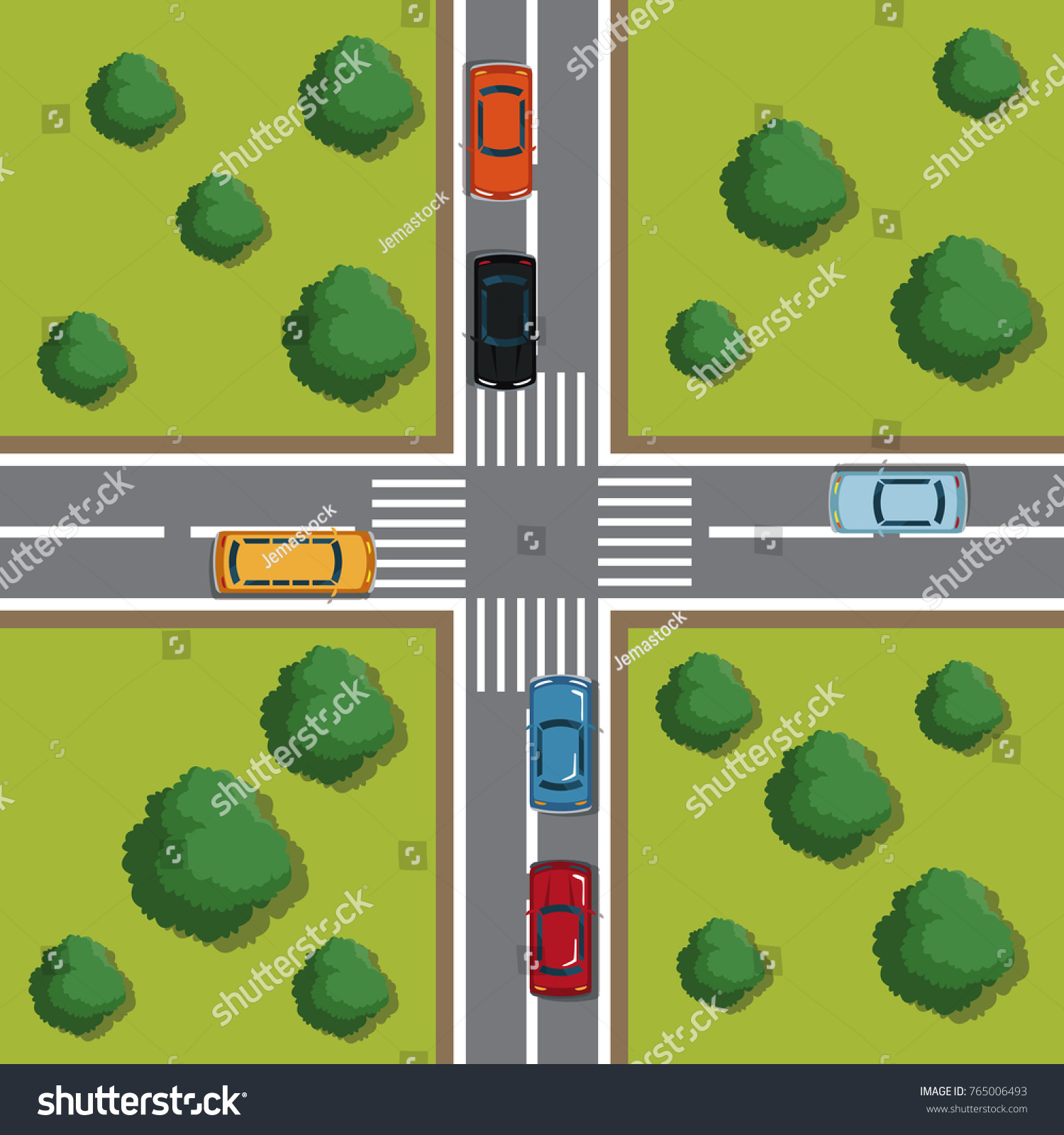 Highways Top View Cartoon Stock Vector (Royalty Free) 765006493