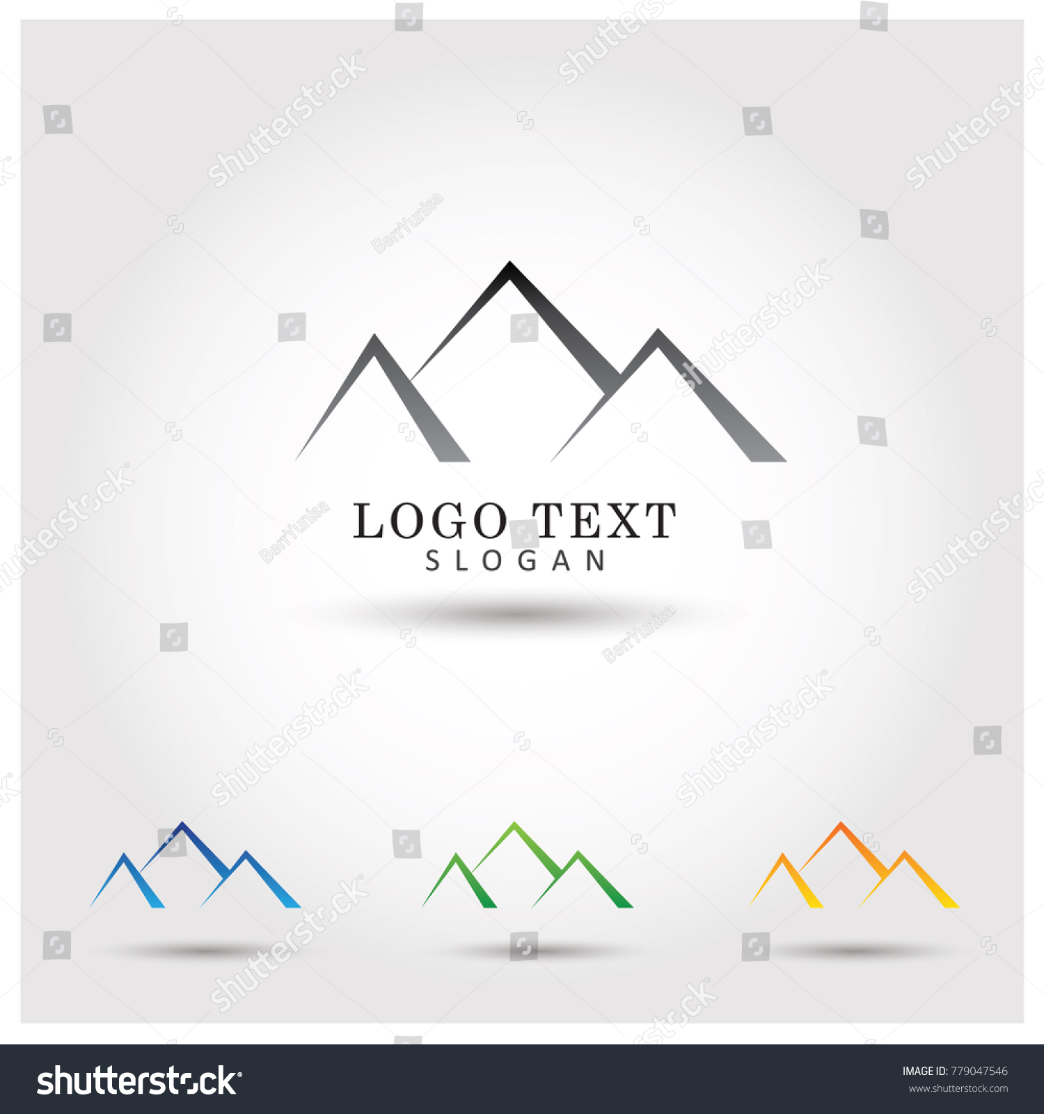 Hills Symbol Icon Logo Vector Template Stock Vector (Royalty Free ...