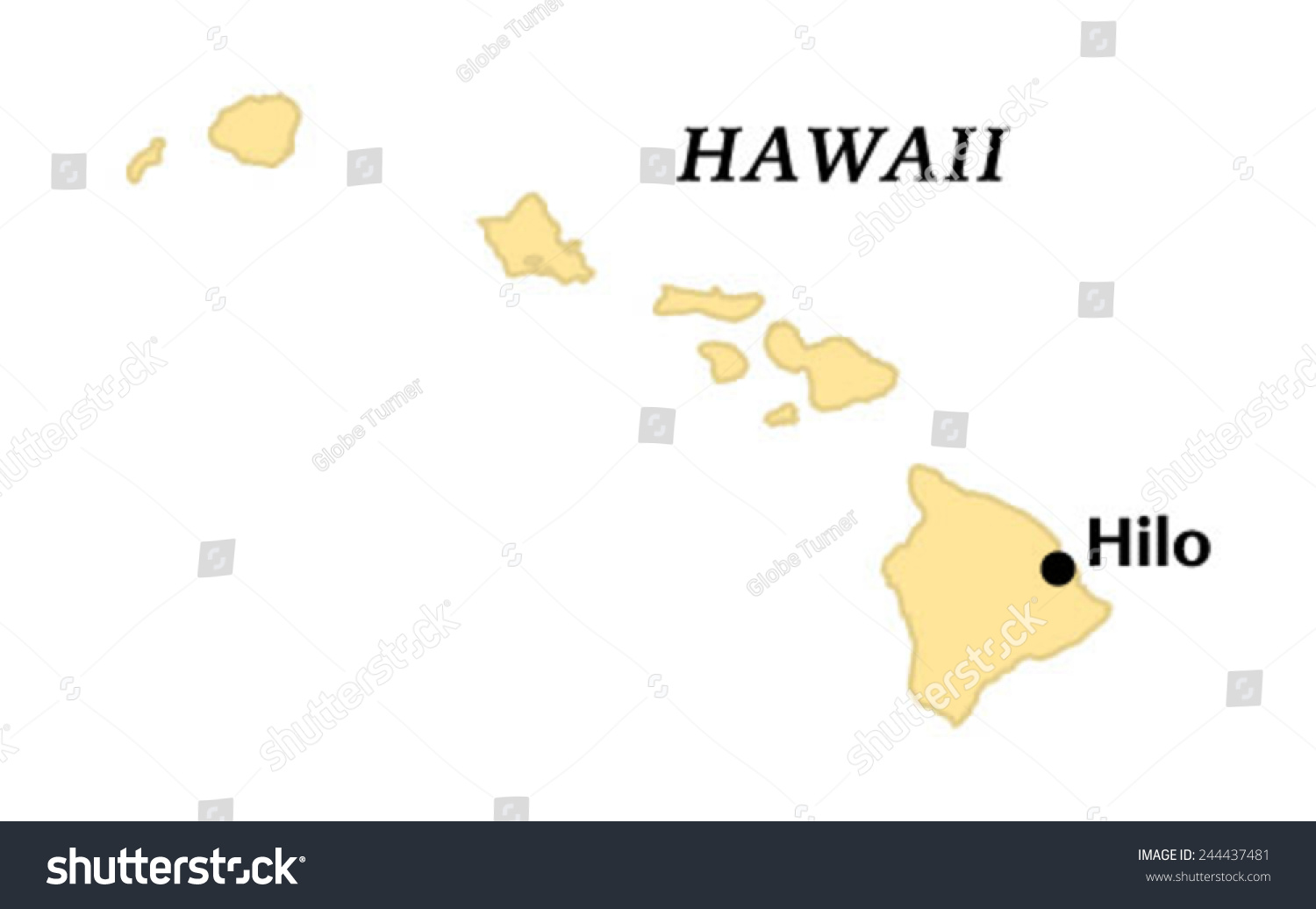 Hilo Hawaii Locate Map Stock Vector (Royalty Free) 244437481 | Shutterstock