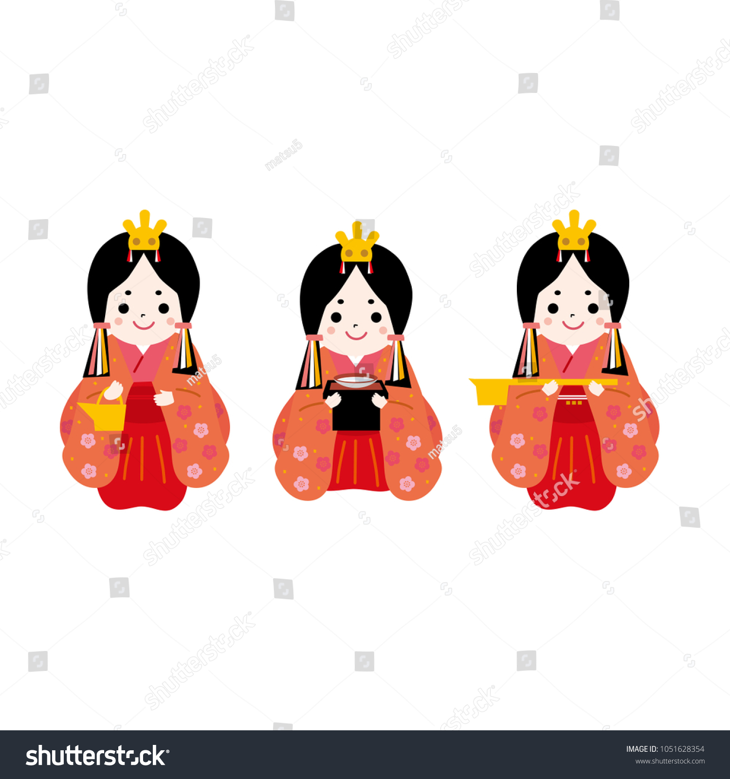 Hinamatsuri Illustration Japanese Written Doll Festival Stock Vector ...
