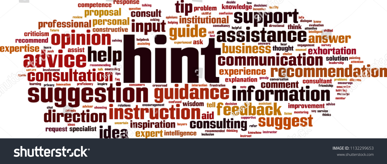 Hint Word Cloud Concept Vector Illustration Stock Vector (Royalty Free ...