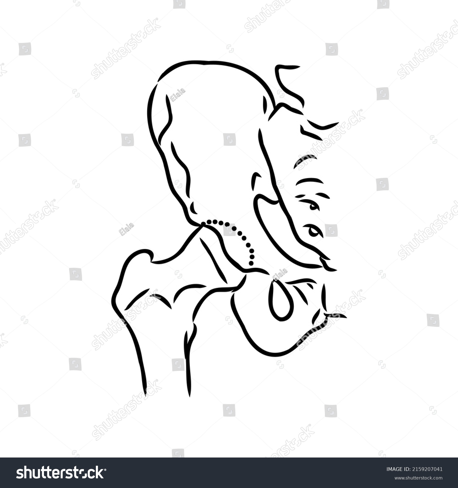 Hip Bone Line Icon Vector Illustration Stock Vector (Royalty Free ...