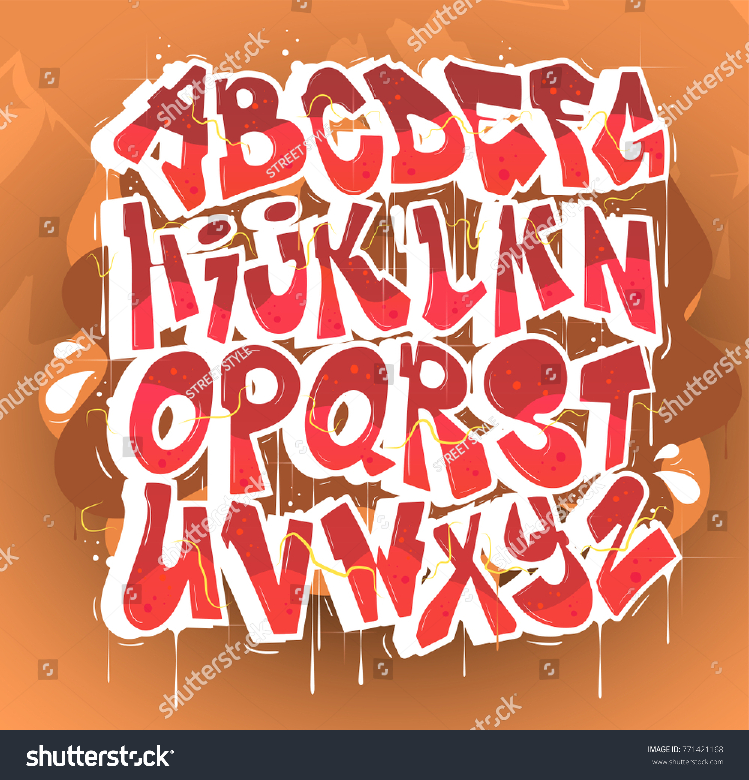 Vektor Stok Hip Hop Graffiti Font Vector Tanpa Royalti 771421168