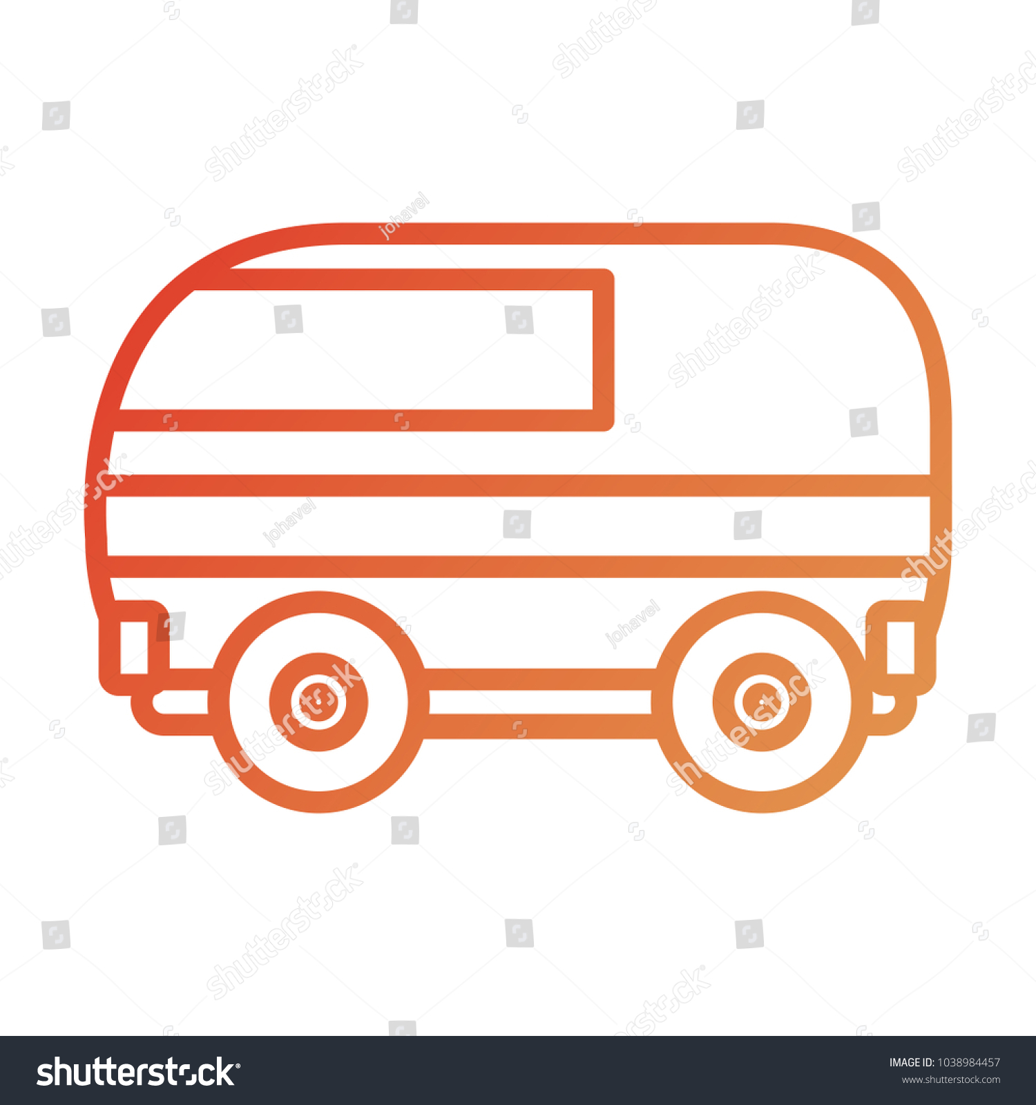 Hippie Bus Vector Illustration Stock Vector (Royalty Free) 1038984457 ...