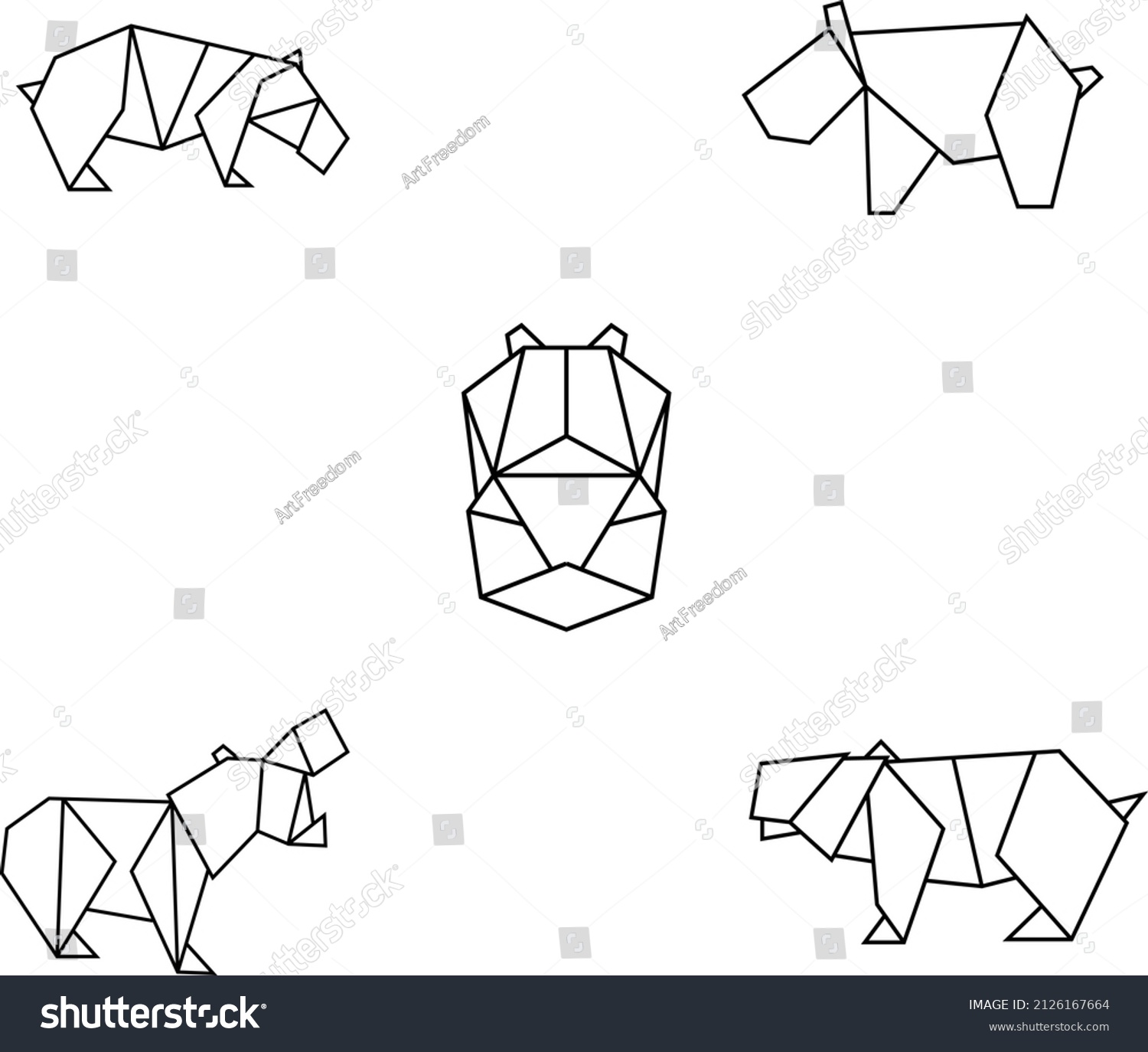 Hippo Origami Geometric Image Vector Stock Vector (Royalty Free ...