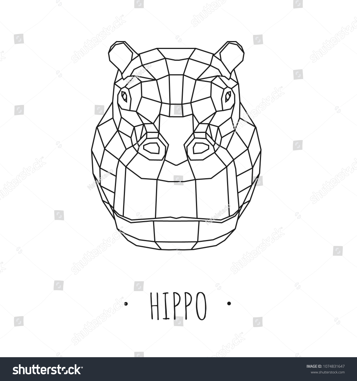 Hippo Stylized Triangle Polygonal Model Vector Stock Vector (Royalty ...