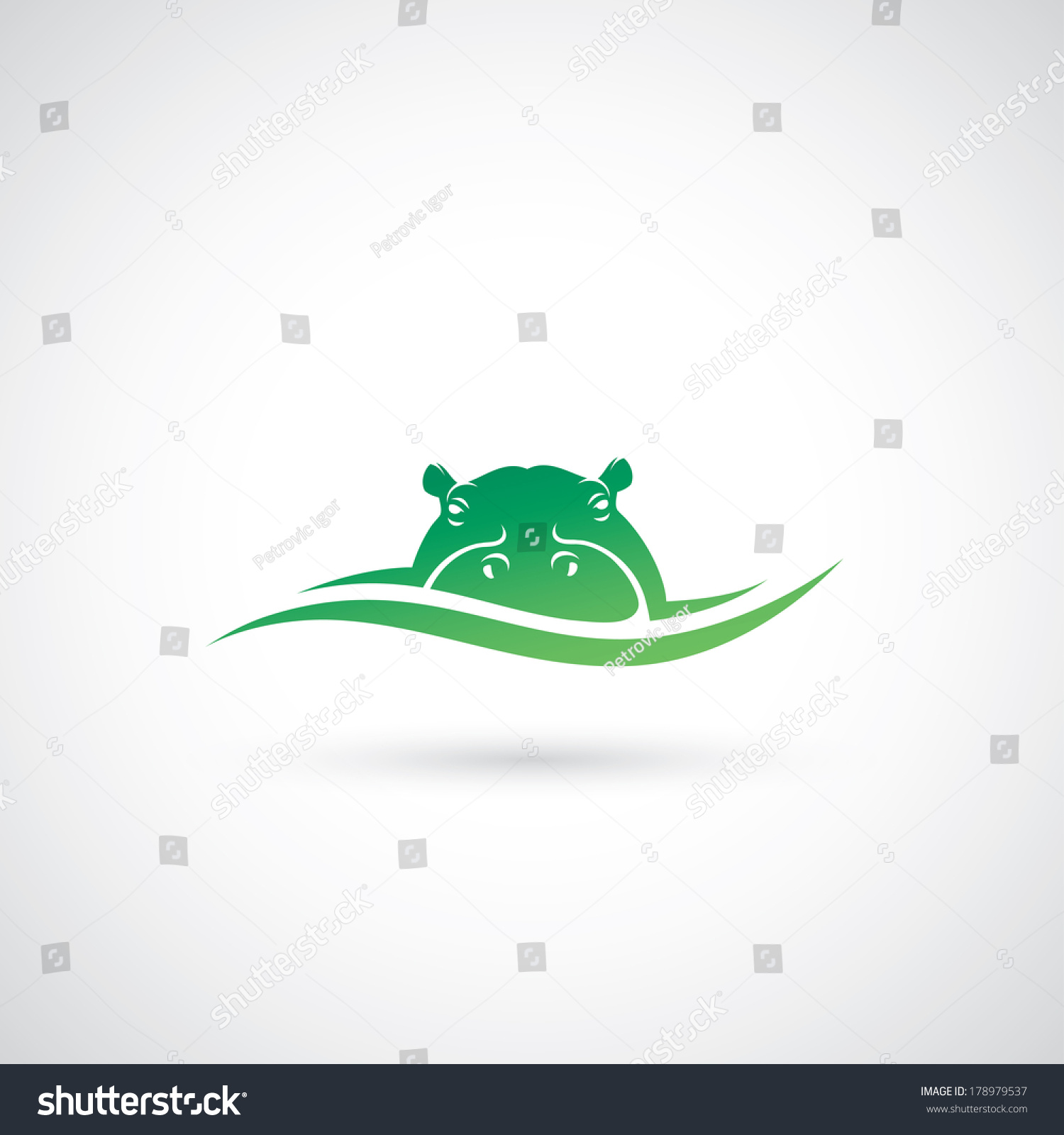 Hippo Symbol Vector Illustration: vector de stock (libre de regalías ...