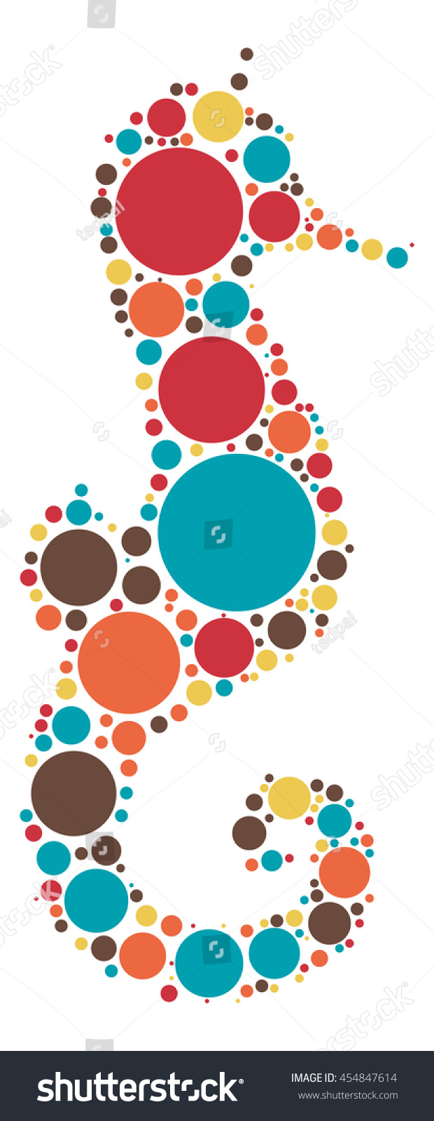 Hippocampus Shape Vector Design By Color Stock Vector (Royalty Free ...
