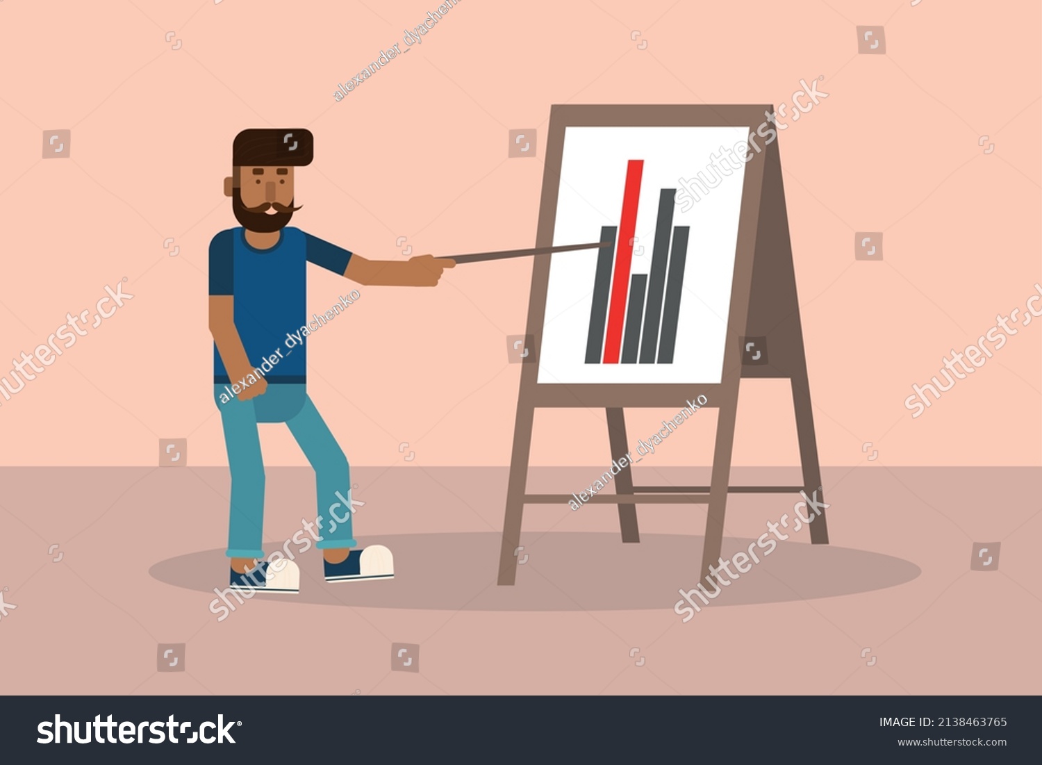 Hipster Man Showing Work Schedule Chart Stock Vector (Royalty Free ...