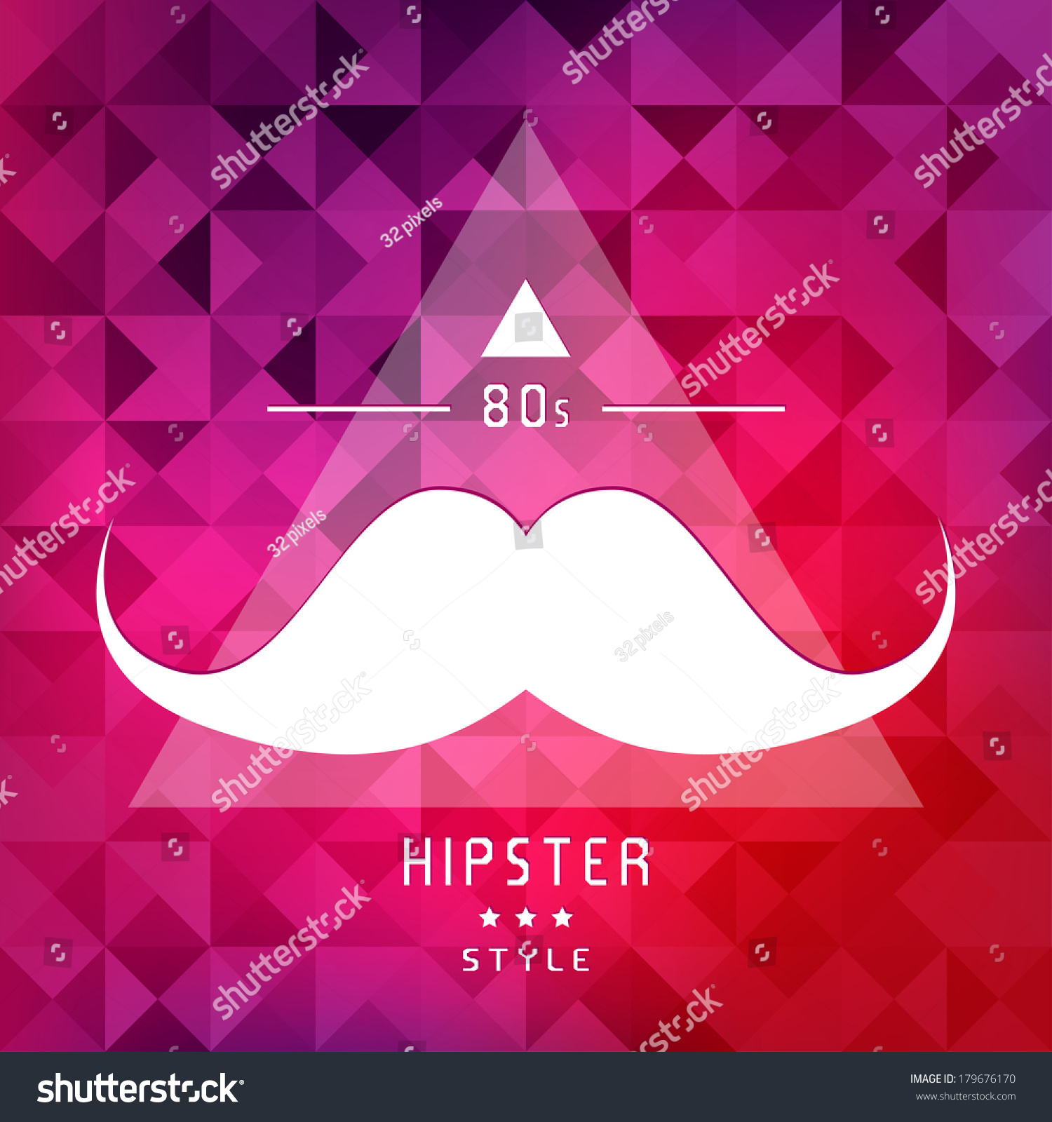 Hipster Moustache Icontriangle Background Stock Vector (Royalty Free ...