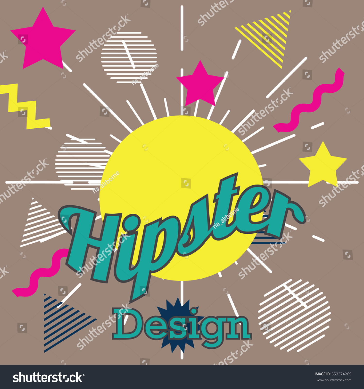 Hipster Poster Design Stock Vector (Royalty Free) 553374265 | Shutterstock