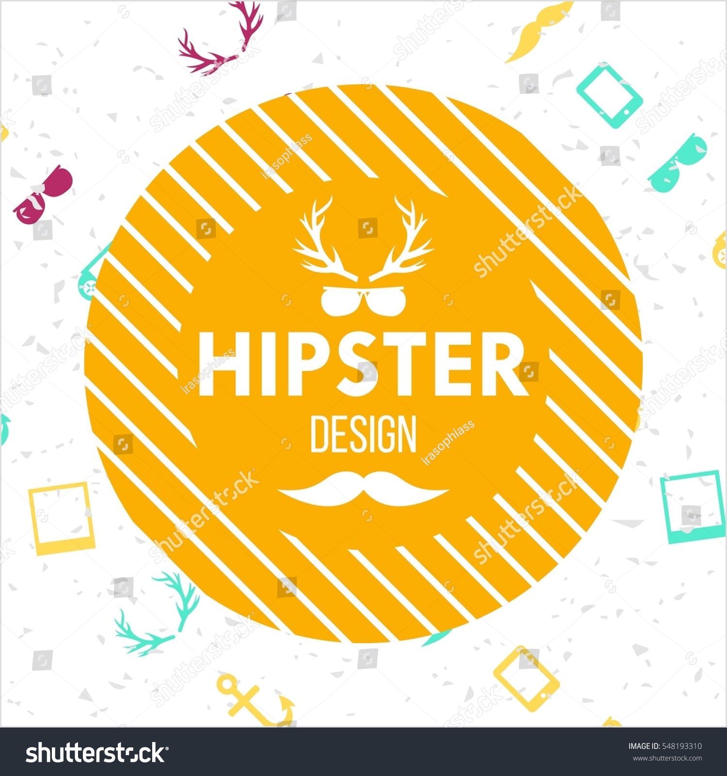 Hipster Poster Design Template Stock Vector (Royalty Free) 548193310 ...