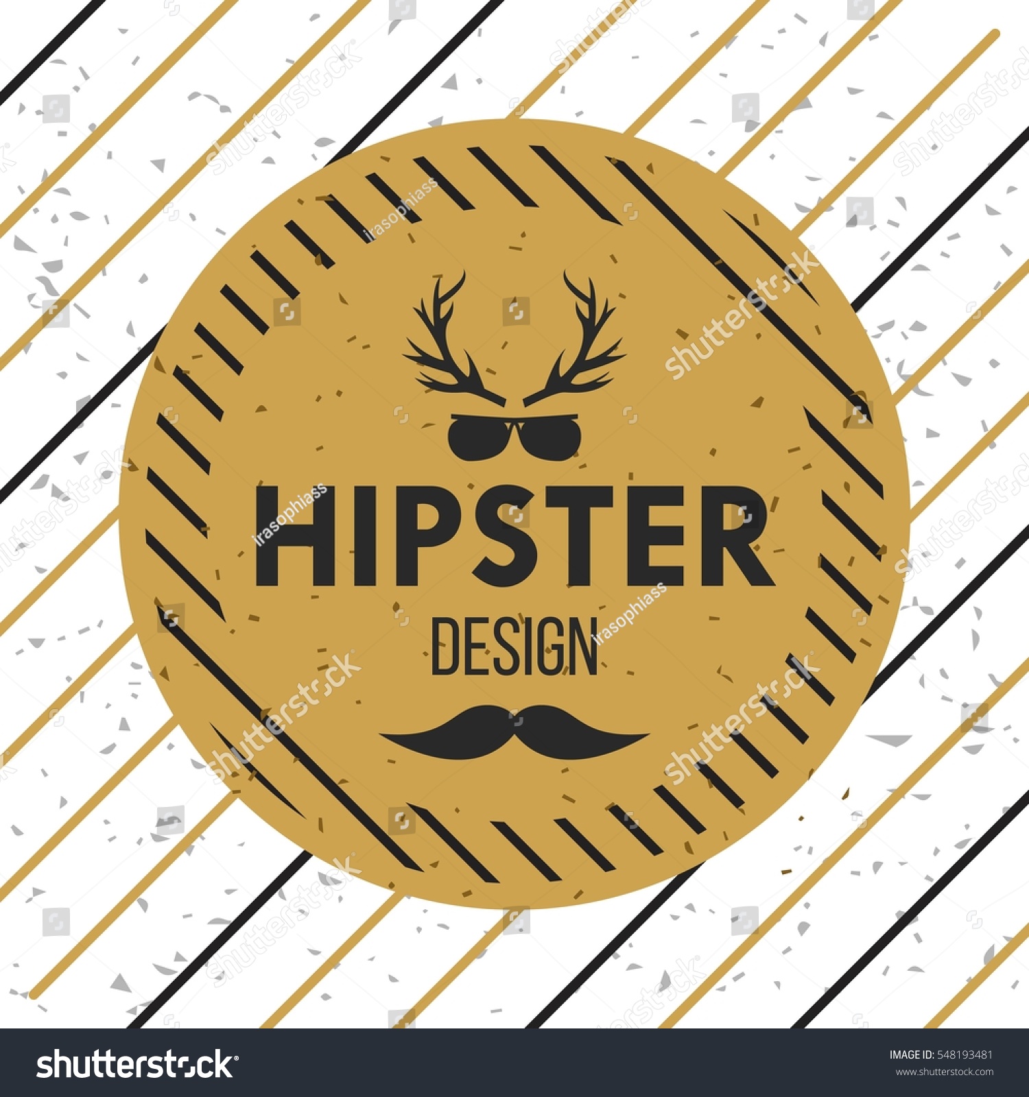 Hipster Poster Design Template Stock Vector (Royalty Free) 548193481 ...
