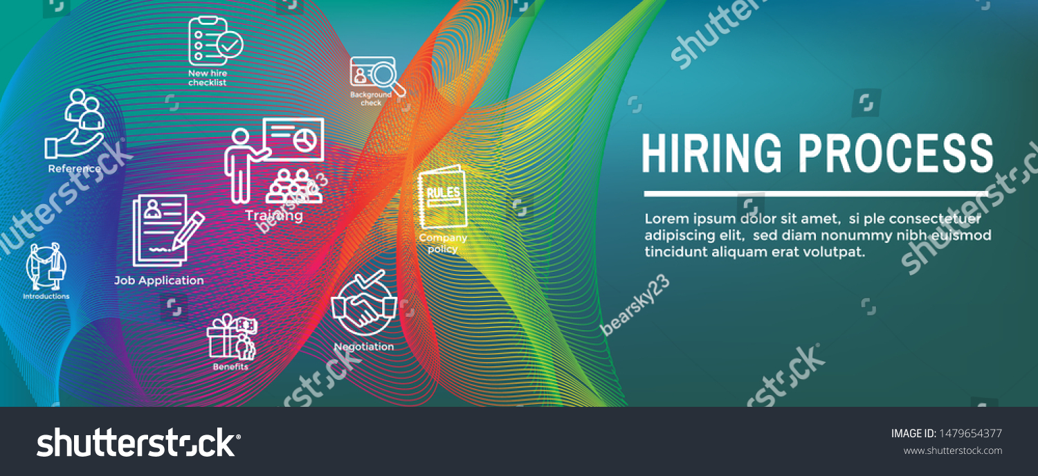 Hiring Process Icon Set Web Header Stock Vector (Royalty Free ...