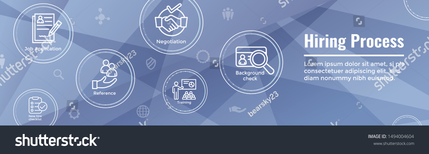 Hiring Process Icon Set Web Header Stock Vector (Royalty Free) 1494004604