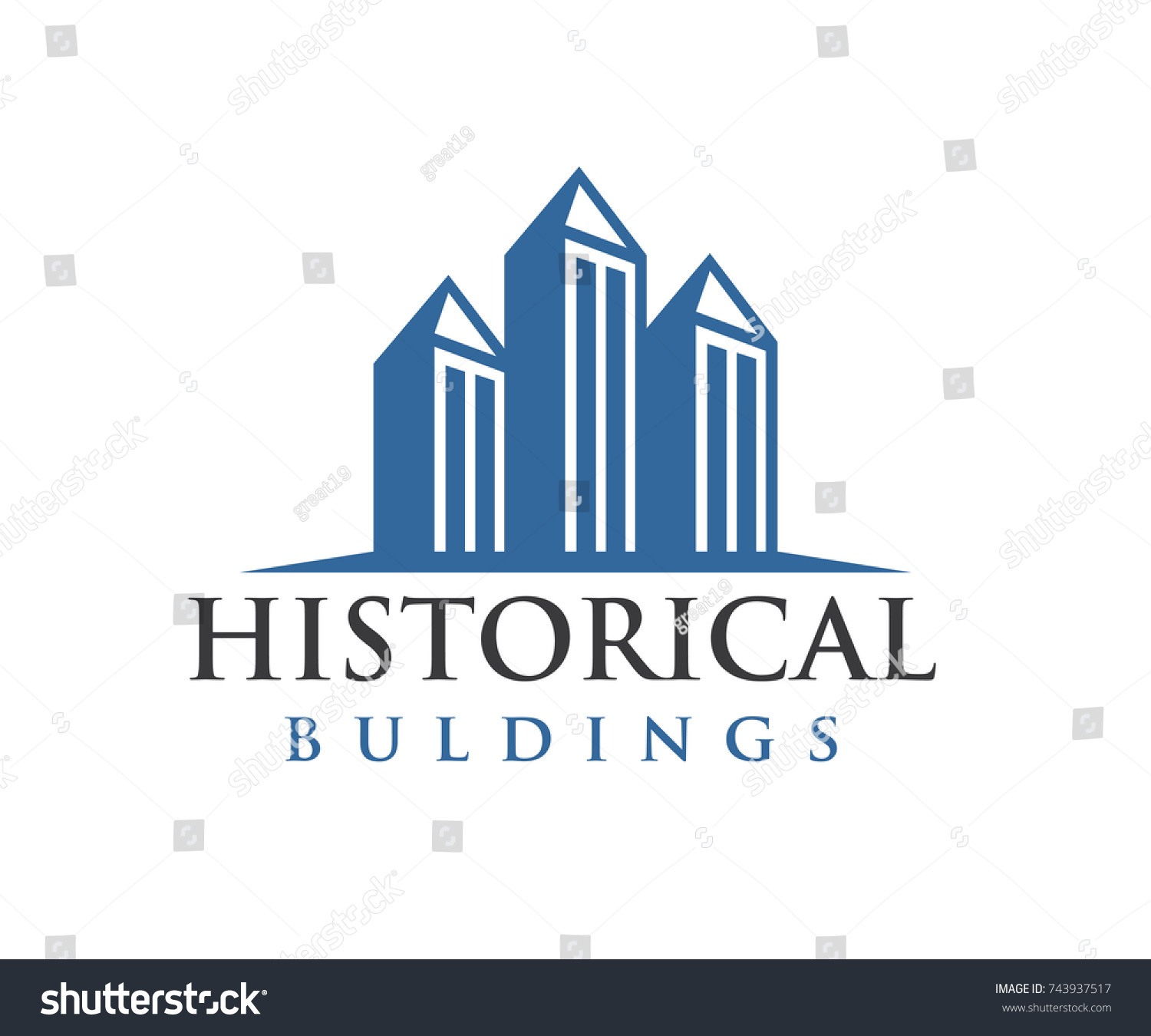 Historical Building Logo Design Stock Vector (Royalty Free) 743937517