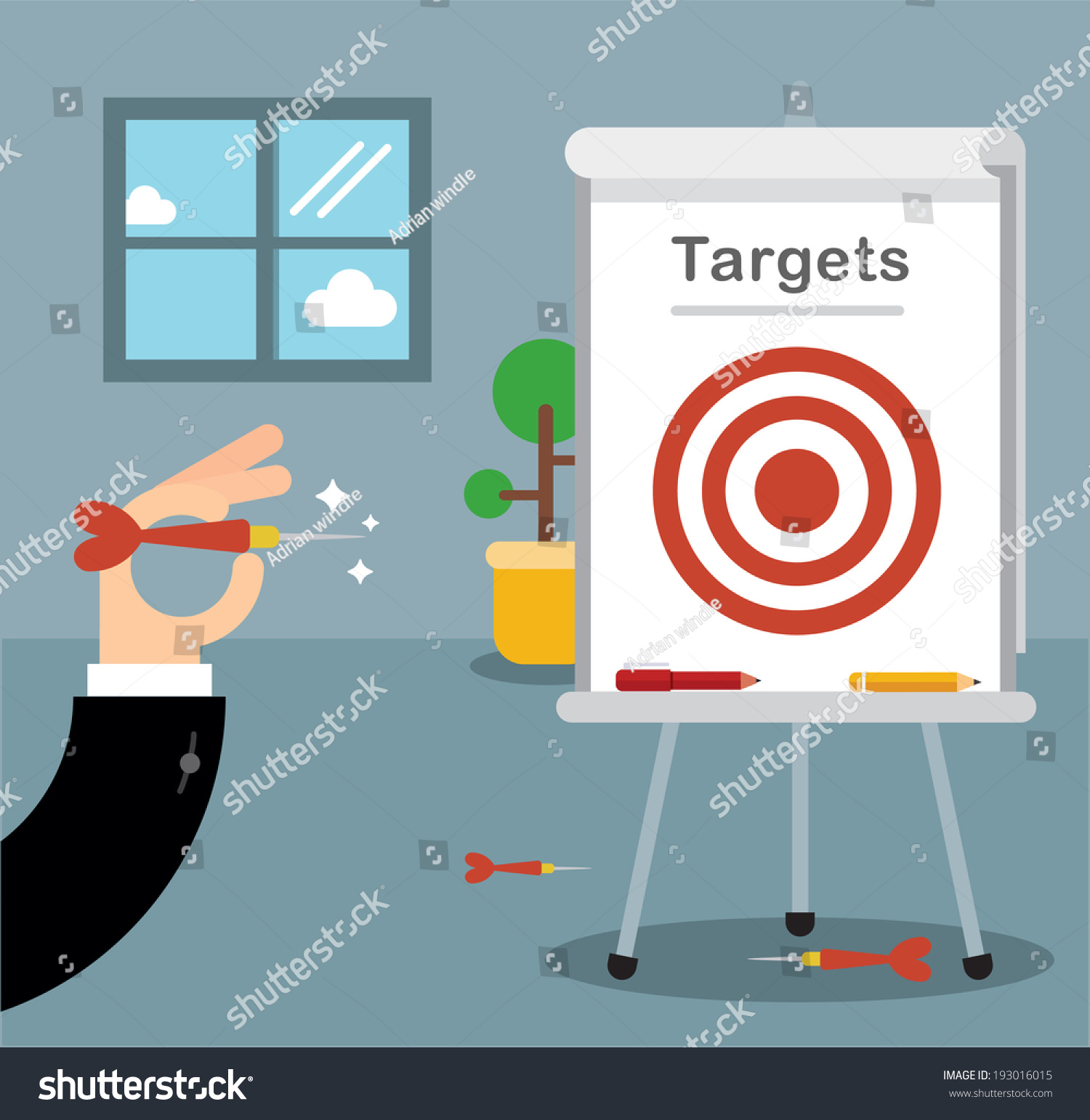Hitting Our Targets Stock Vector (Royalty Free) 193016015 | Shutterstock