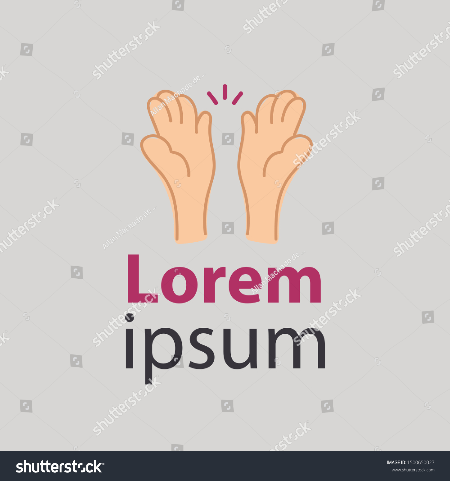 Hive Five Logo Funny Hands Stock Vector (Royalty Free) 1500650027
