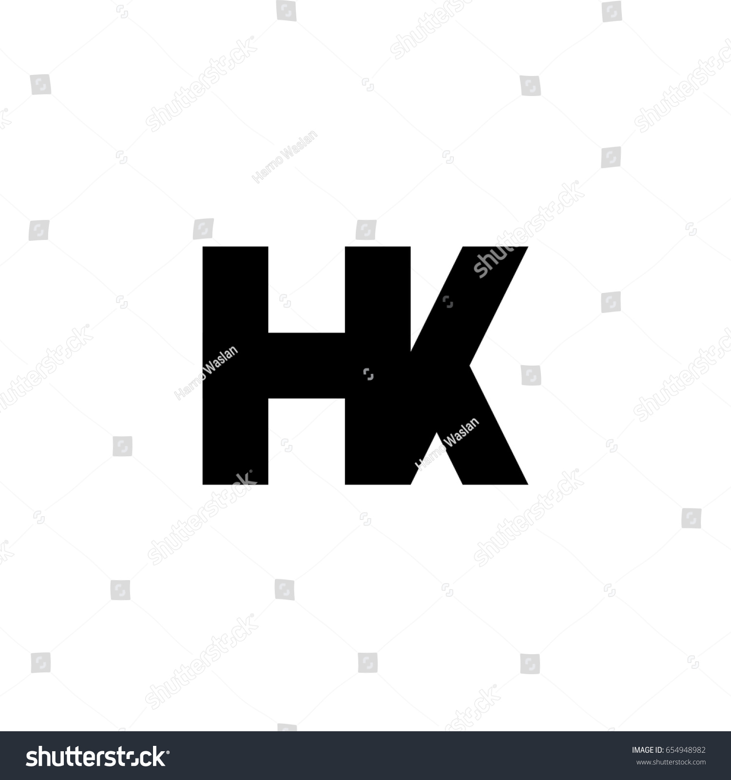 Hk Letter Logo Stock Vector (Royalty Free) 654948982 | Shutterstock