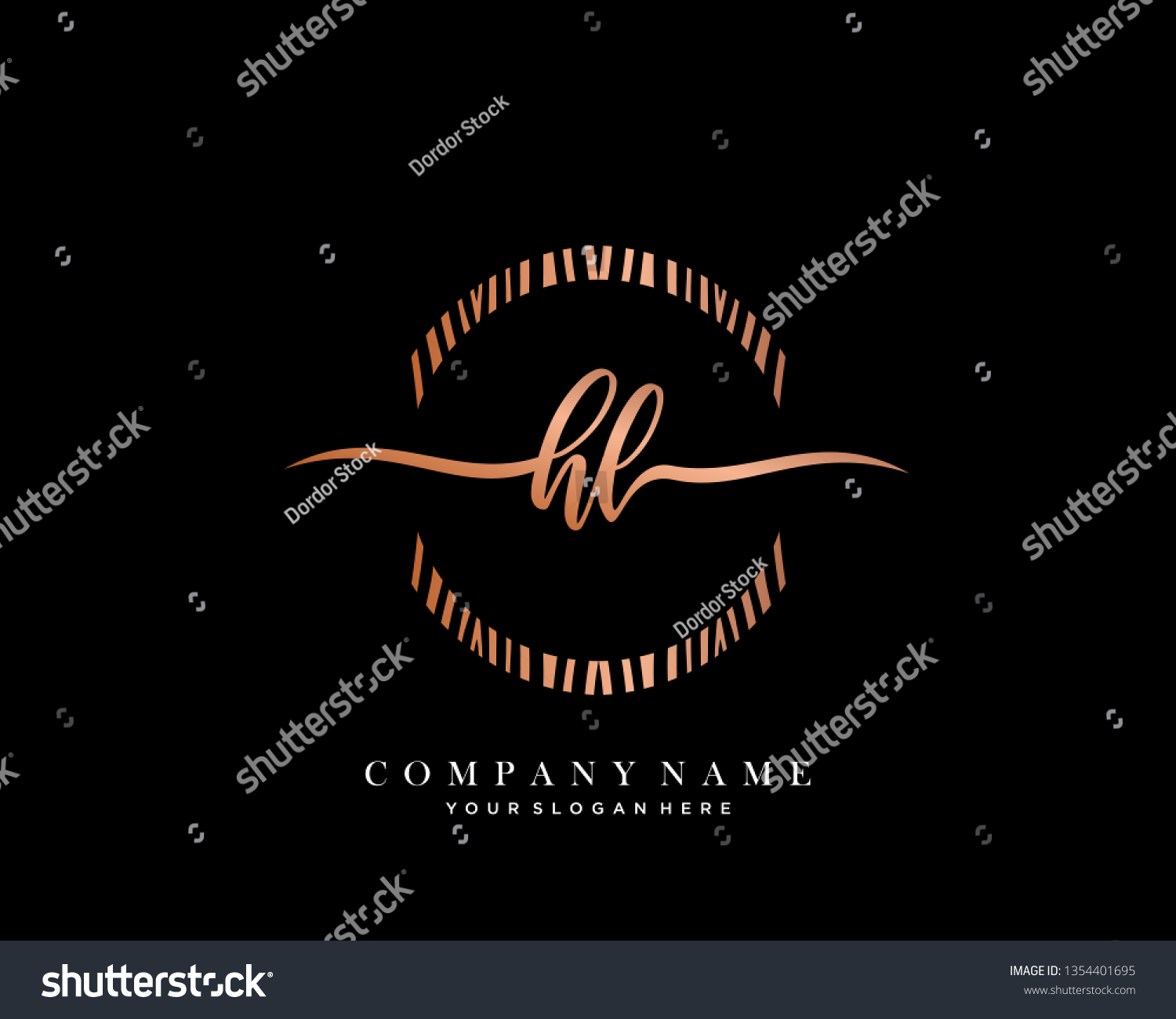 Hl Handwriting Initial Logo Vector: vector de stock (libre de regalías ...