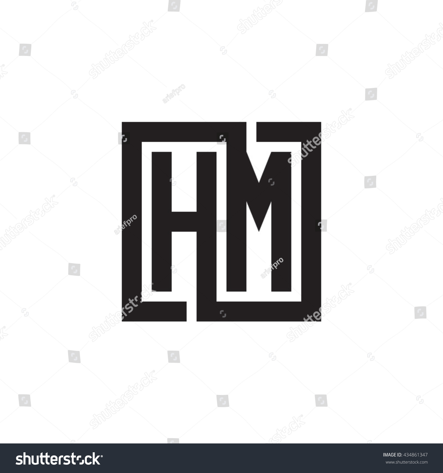 Hm Initial Letters Looping Linked Square Stock Vector (Royalty Free ...