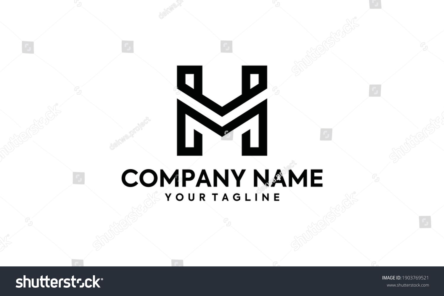Hm Mh Monogram Logo Design Stock Vector (Royalty Free) 1903769521