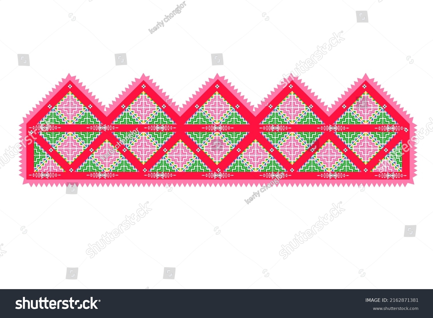 Hmong Colorful Hat Handmade Pattern Background Stock Vector (Royalty ...