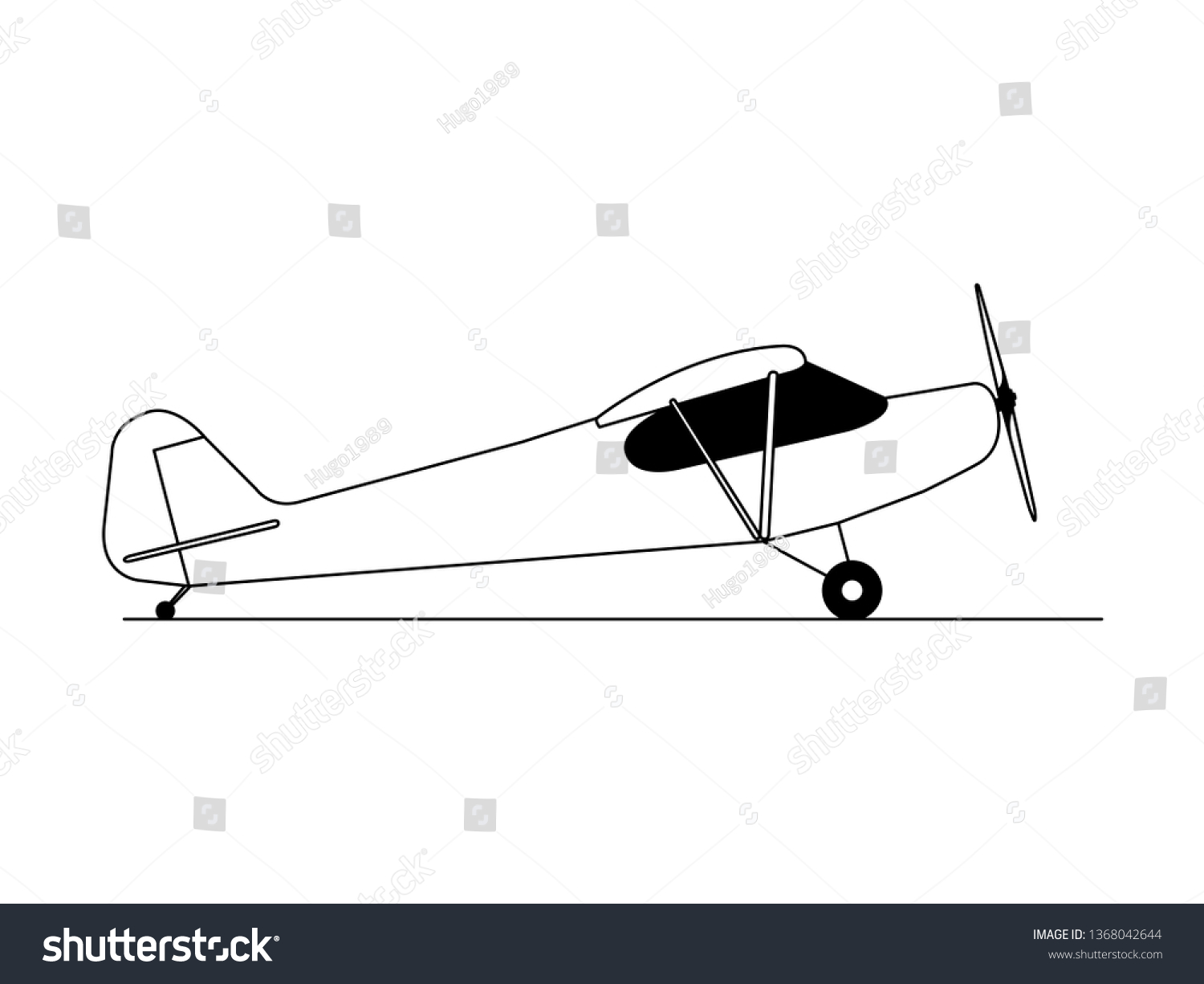 Hobby Airplane Side View Illustration Vector Stock Vector (Royalty Free ...